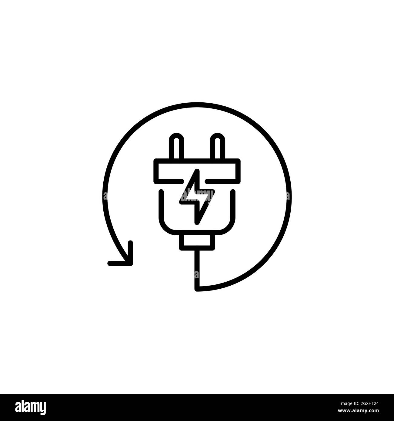 Rechargeable battery, renewable energy sign. Electric power plug icon ...
