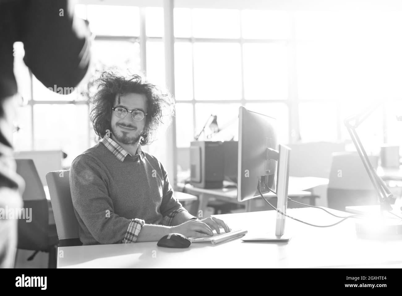 Young Entrepreneur Freelancer Working Using A computer In Coworking ...