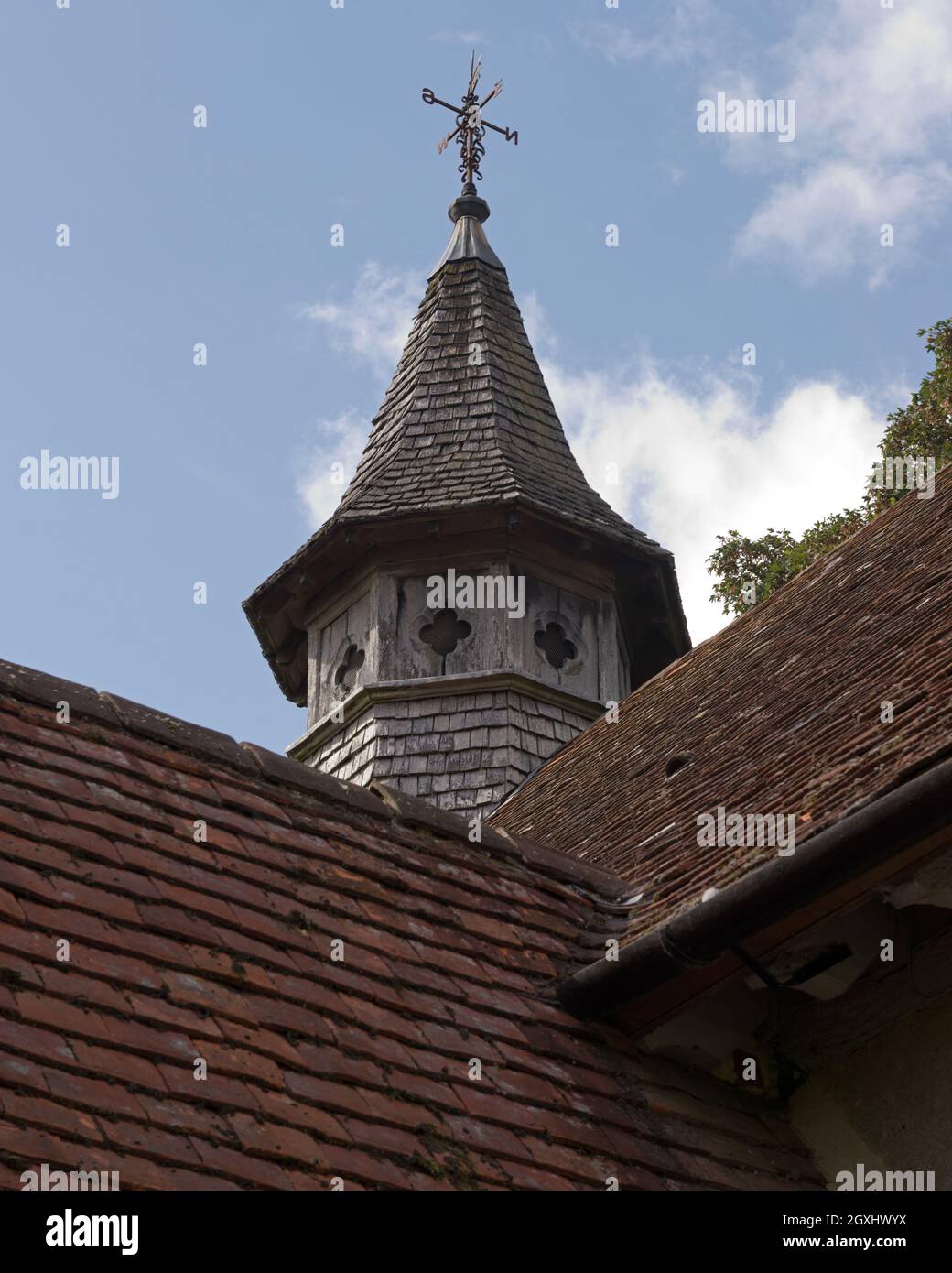 The bell turret of the 12th century, Norman, St Leonards Church ...