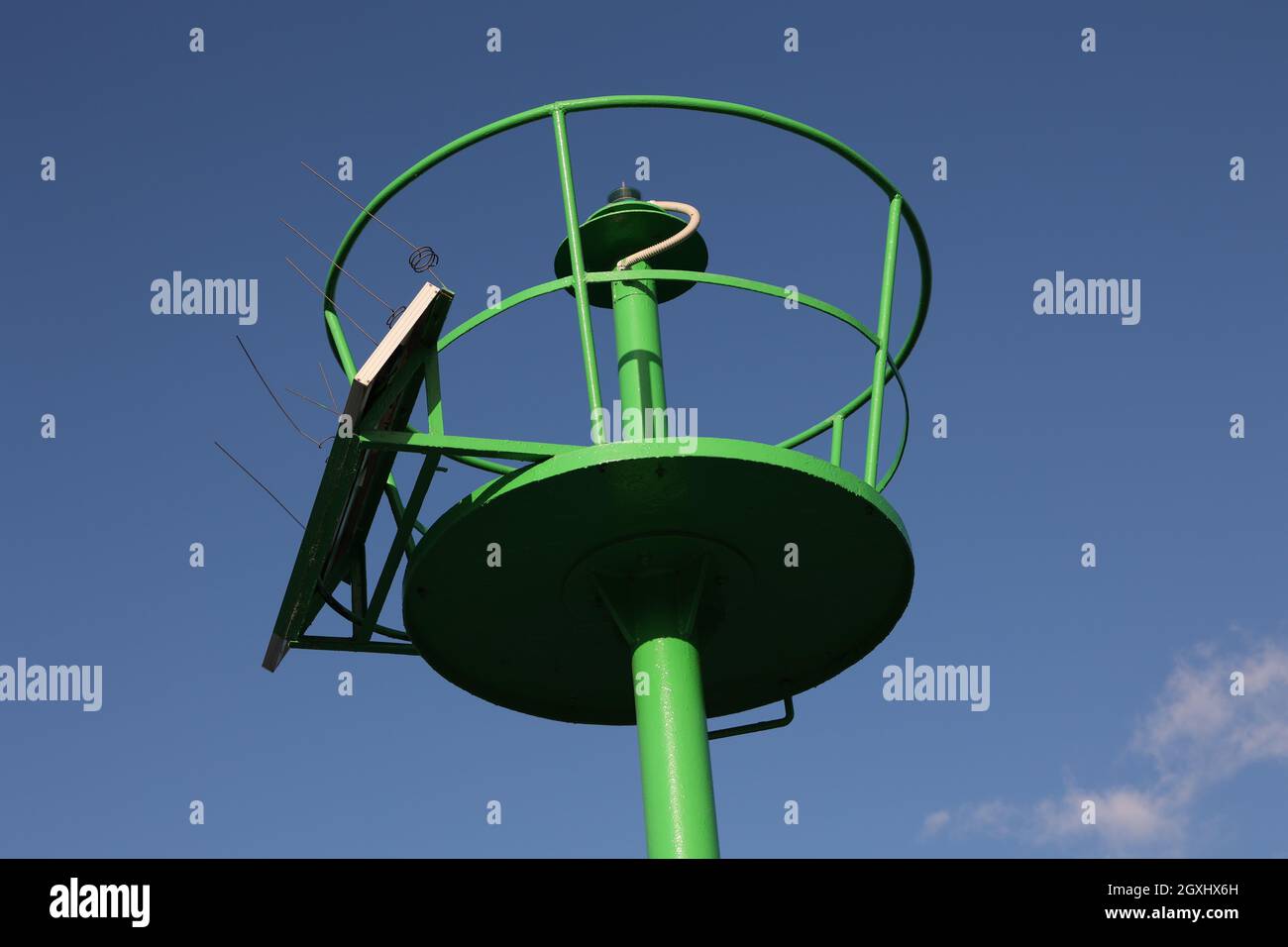 Small beacon at the pier in Croatia Stock Photo - Alamy