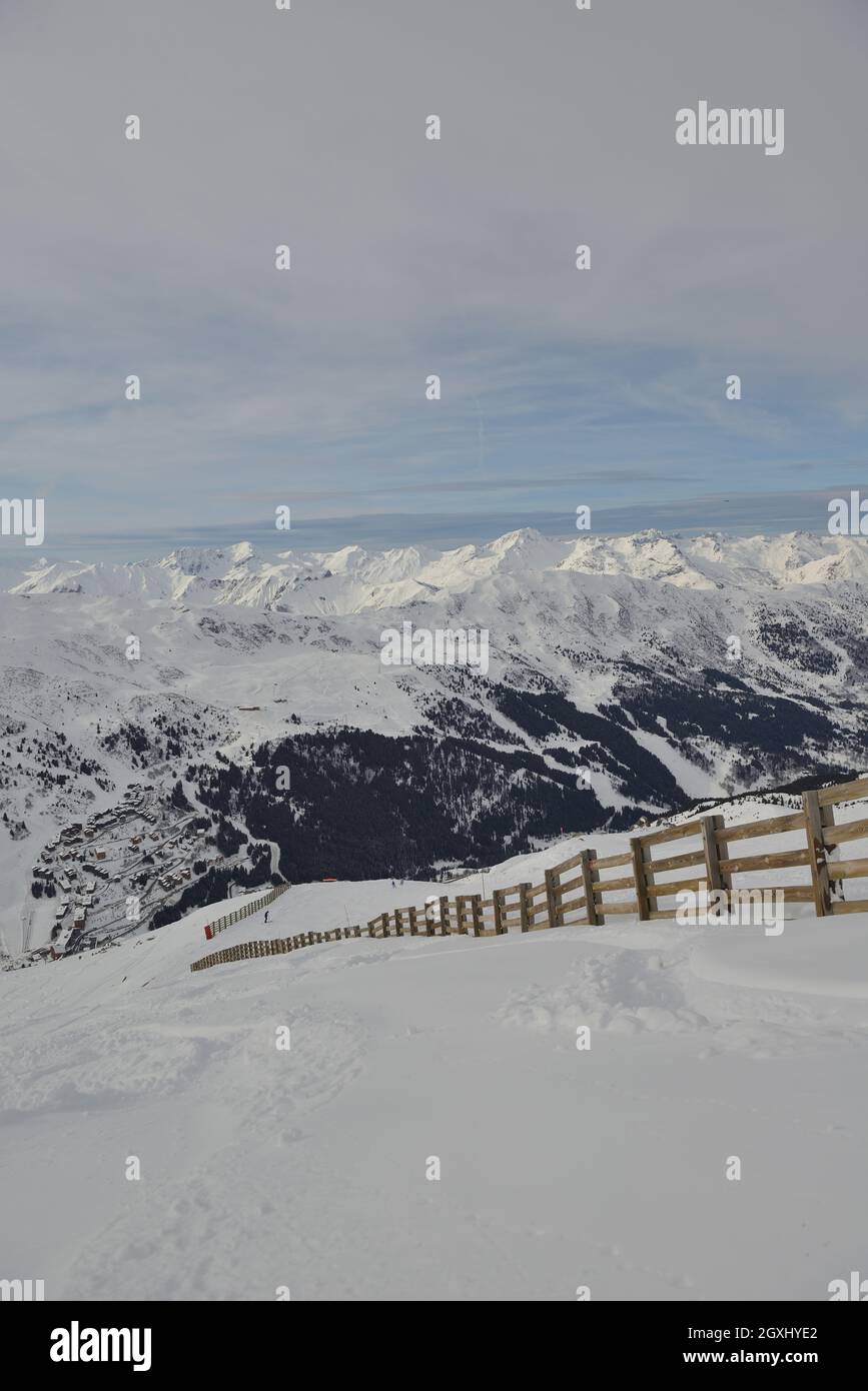 winter mountains beautiful alpine panoramic view of fresh snow capped ...
