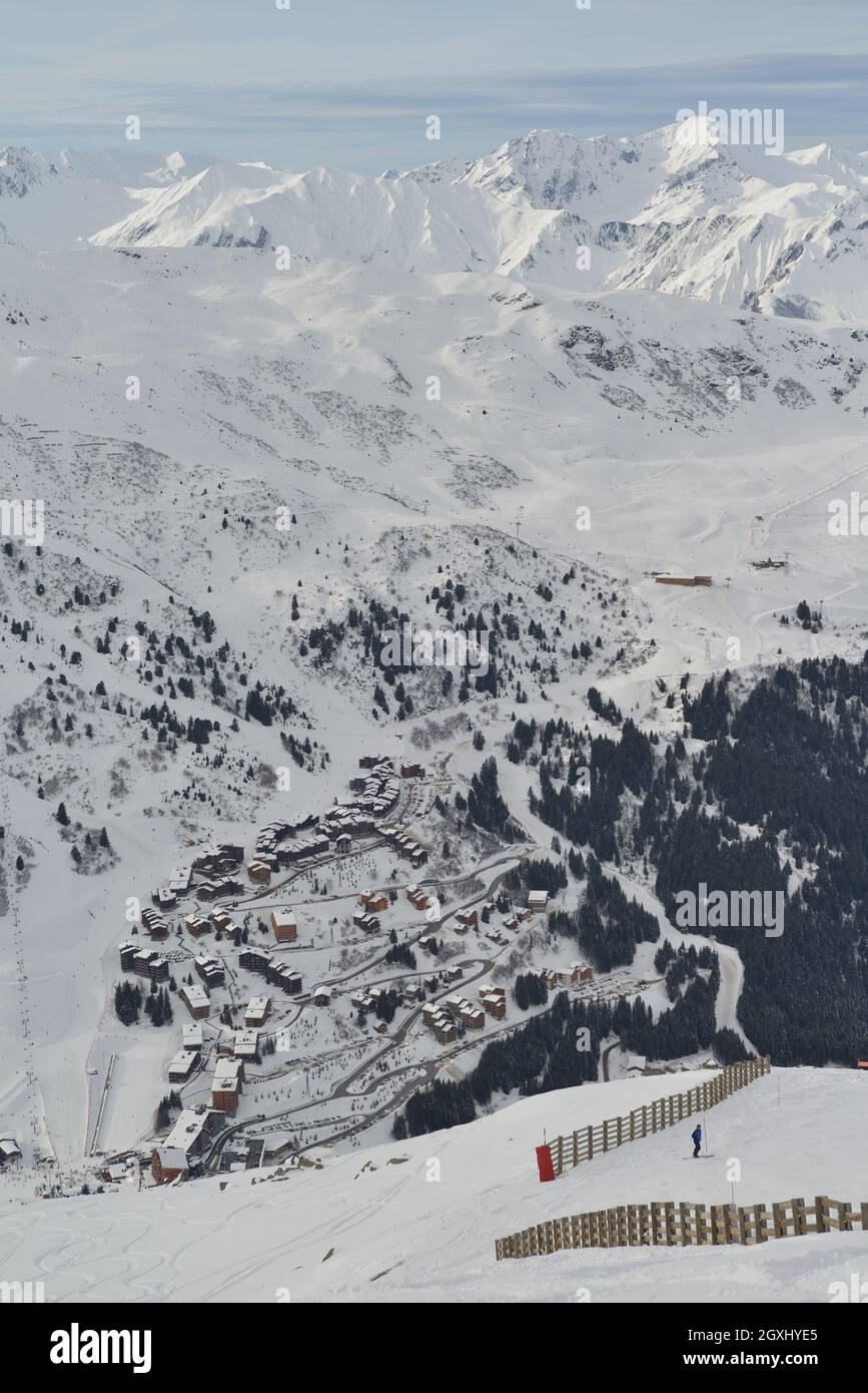 winter mountains beautiful alpine panoramic view of fresh snow capped ...