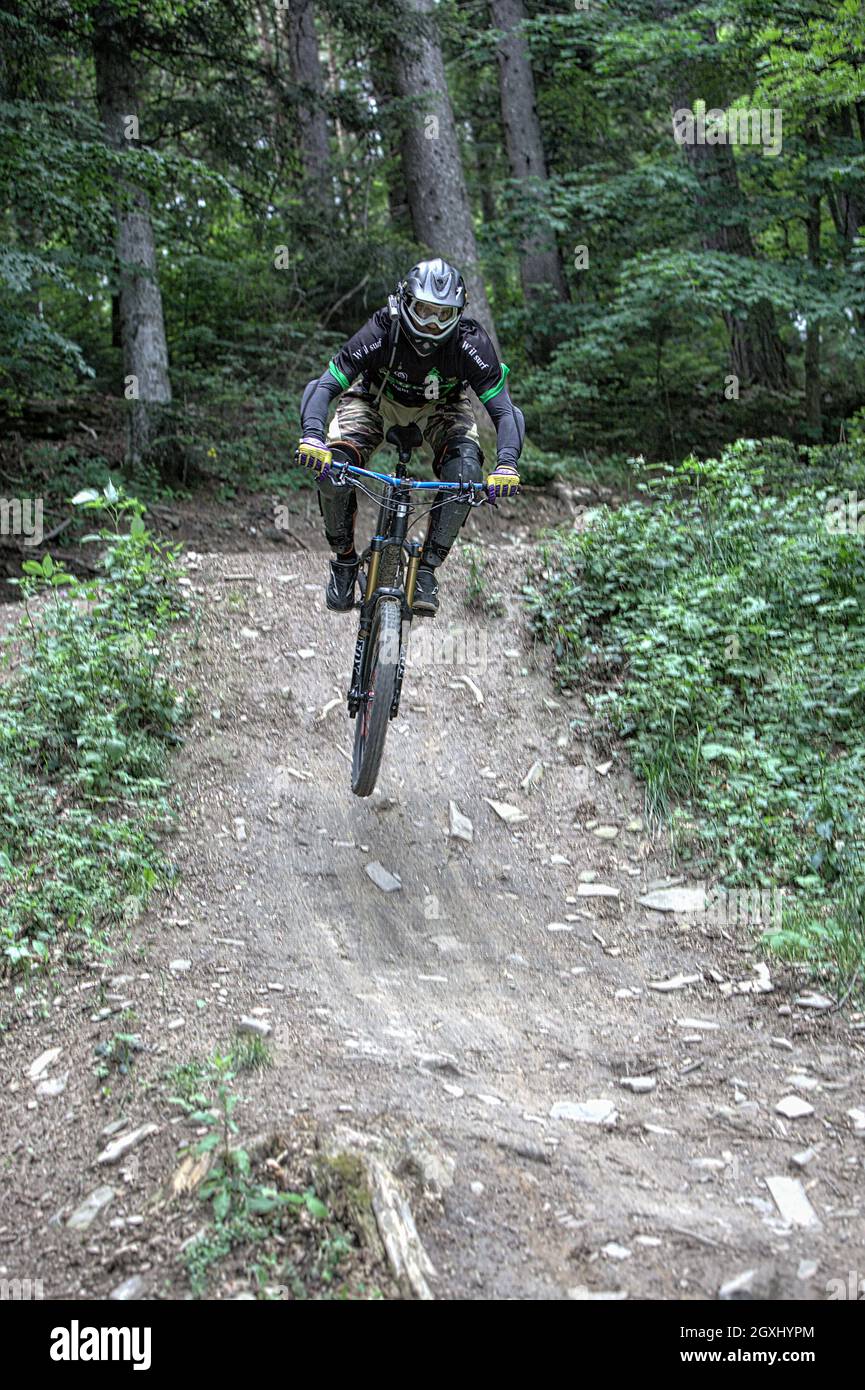 Downhill, sport, bicycle, mountain Stock Photo - Alamy