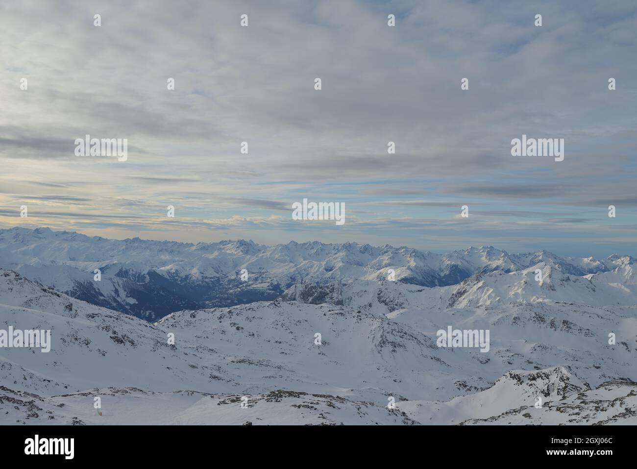 winter mountains beautiful alpine panoramic view of fresh snow capped ...