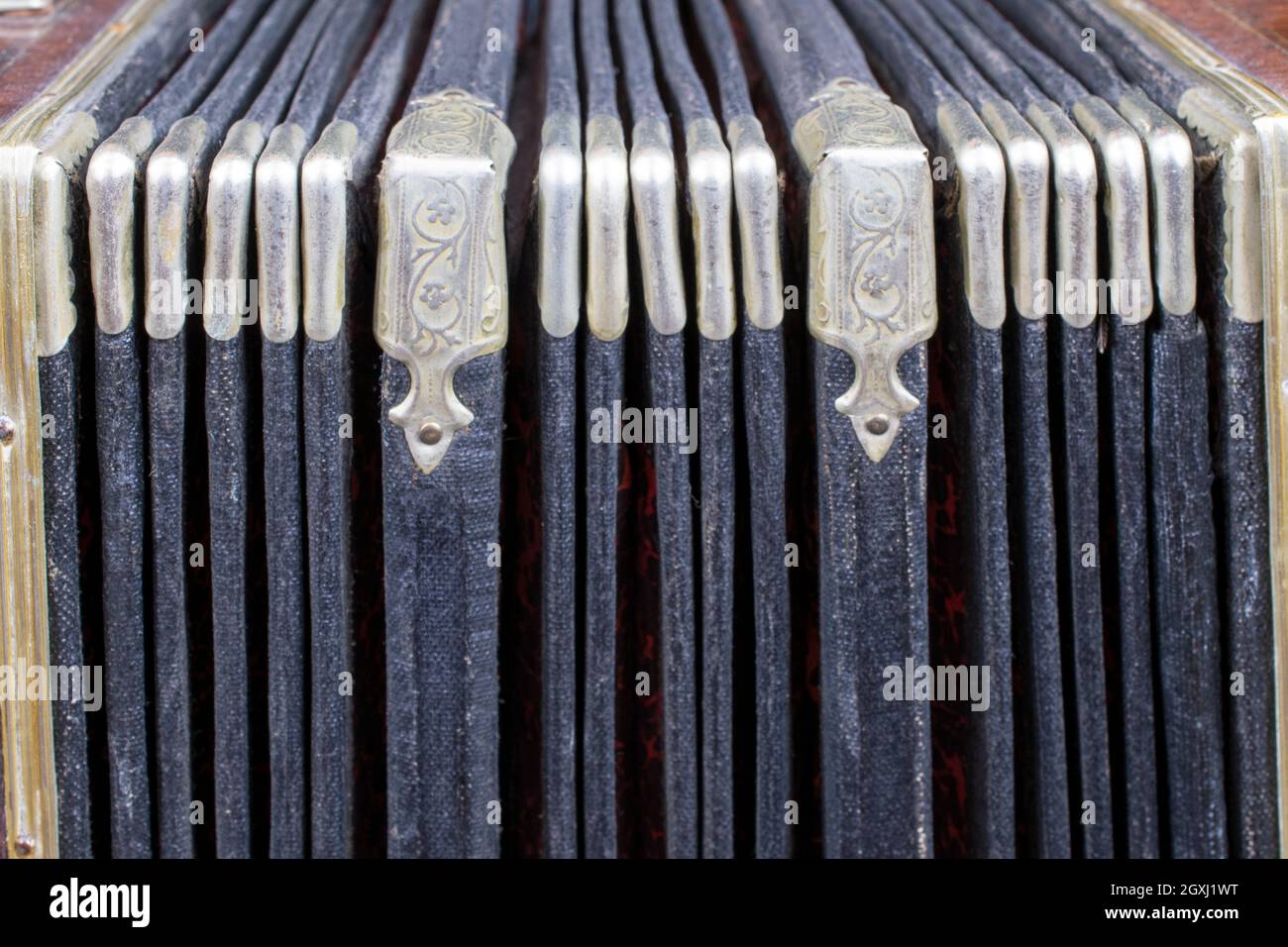 Close-up view of the closed bellows of the bandoneon Stock Photo - Alamy