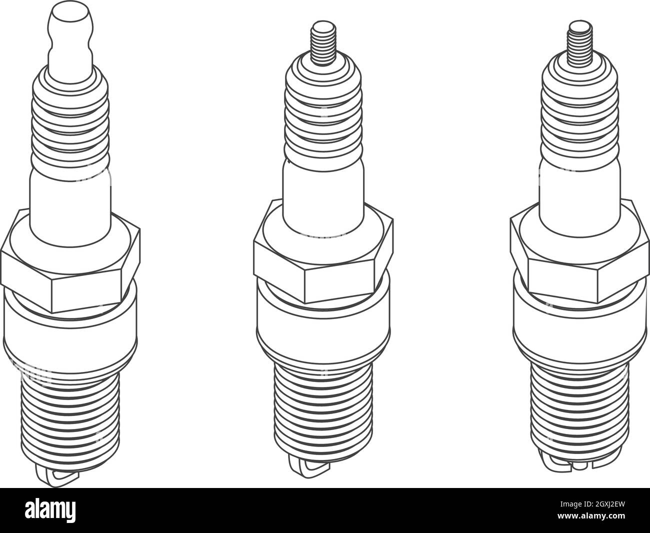 Vector outline set of car different spark plugs Stock Vector Image ...