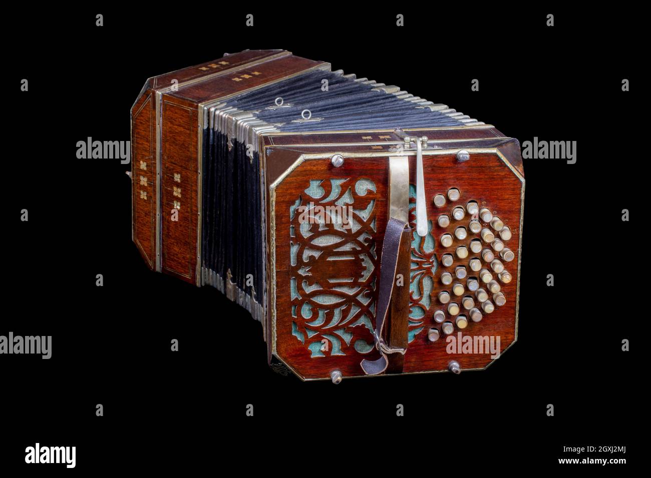 Old bandoneon on a black background Stock Photo - Alamy