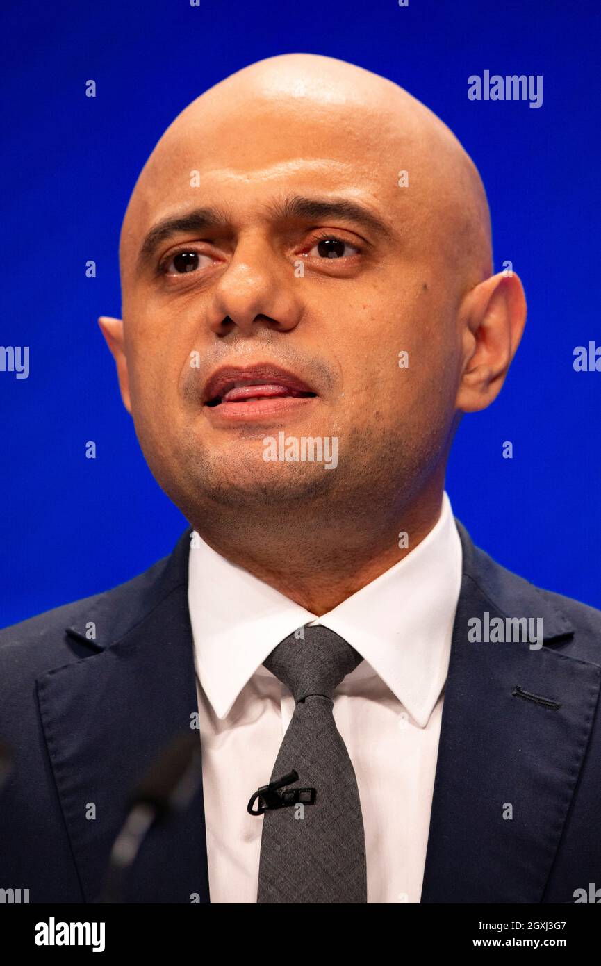 Manchester, England, UK. 5th Oct, 2021. PICTURED: Rt Hon Sajid Javid MP ...
