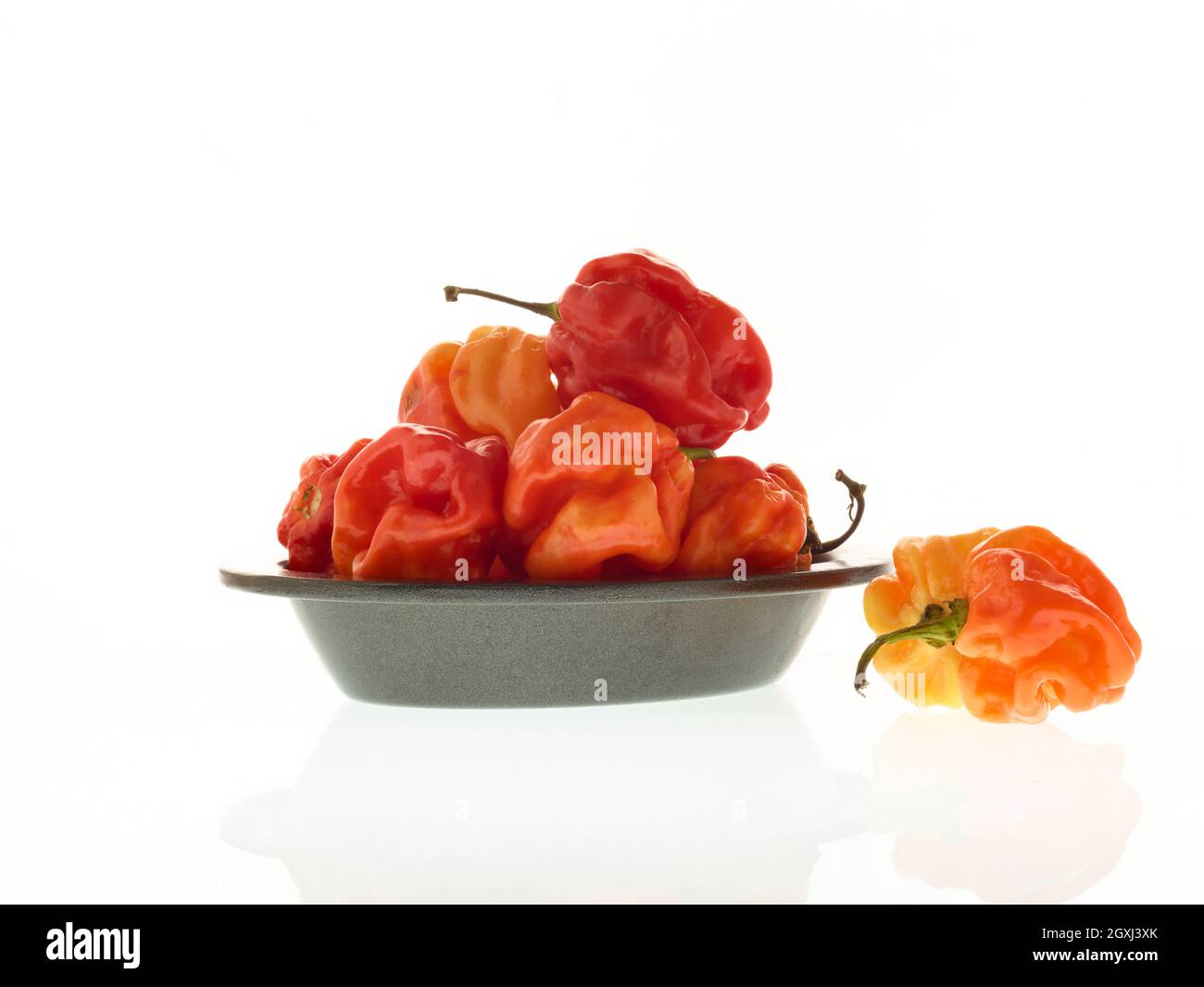 High resolution food ingredient still-life of Scotch Bonnet Peppers, on ...