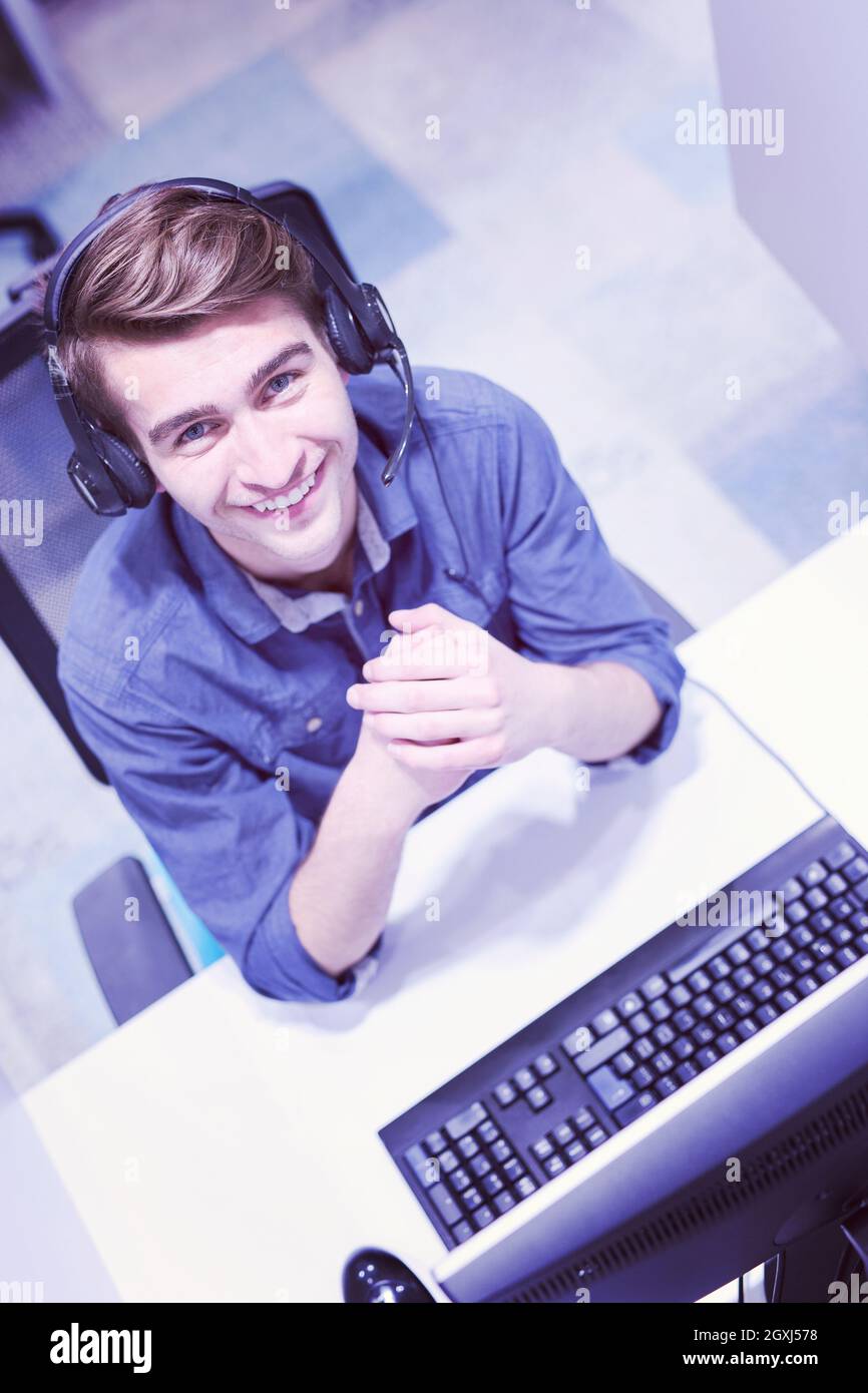 Callcenter top view hi-res stock photography and images - Alamy