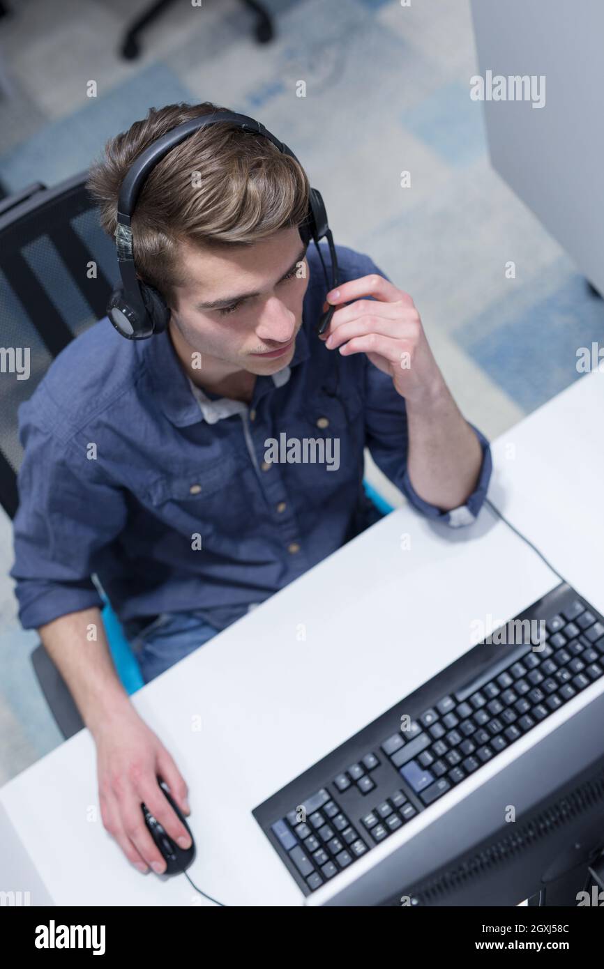 Callcenter top view hi-res stock photography and images - Alamy