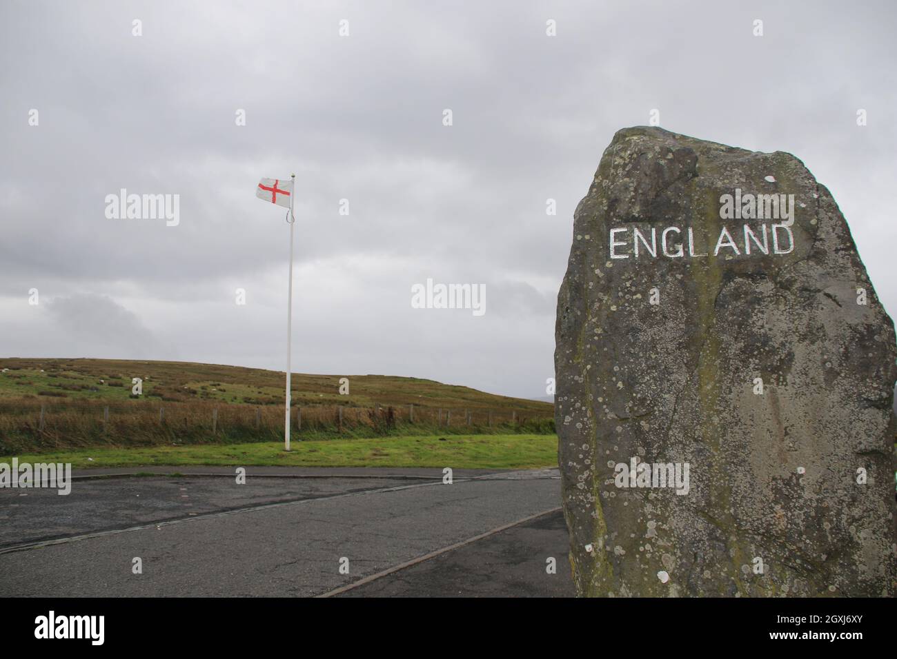 england-scotland border markers Stock Photo - Alamy