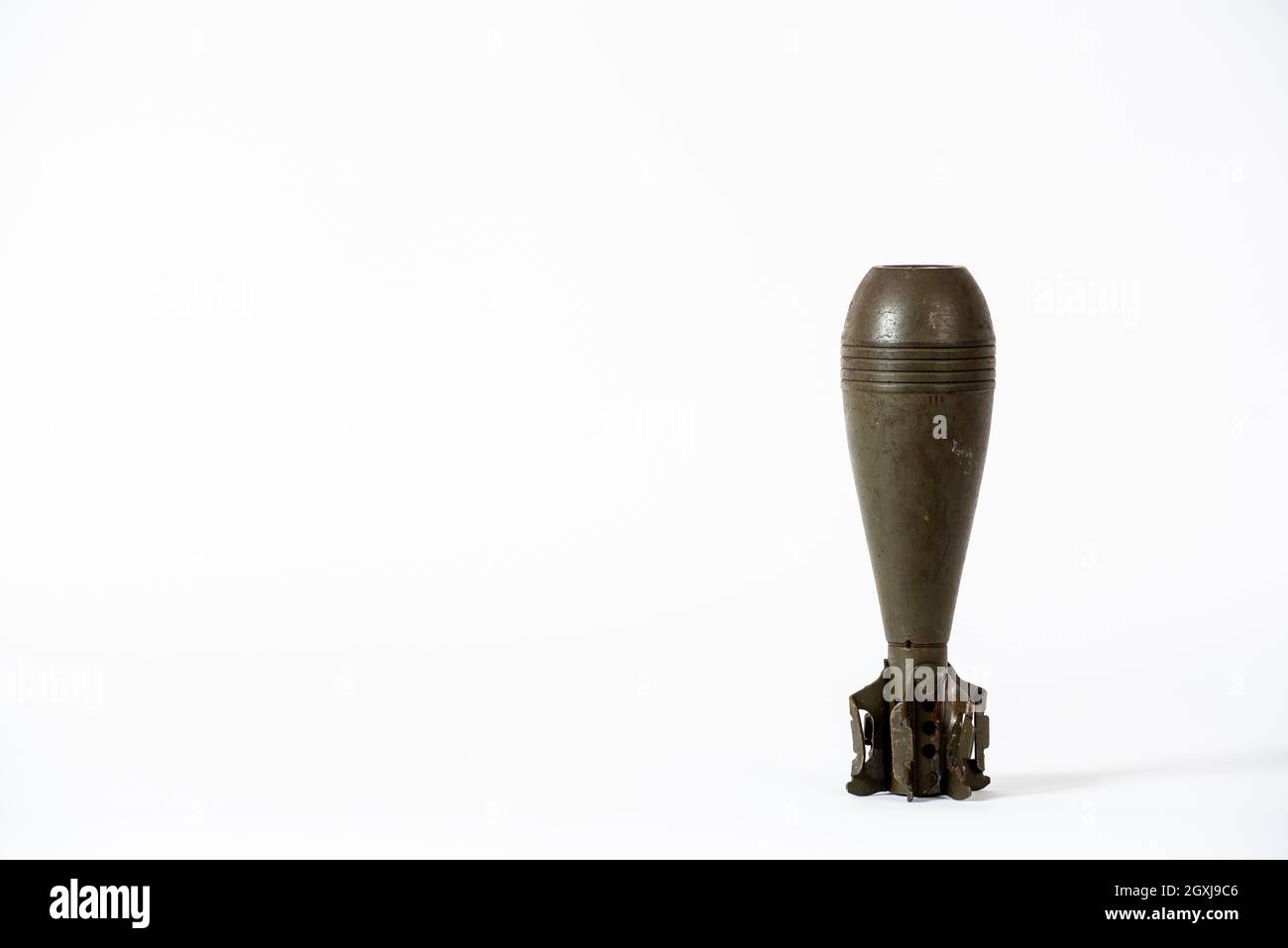old bomb on white background Stock Photo - Alamy