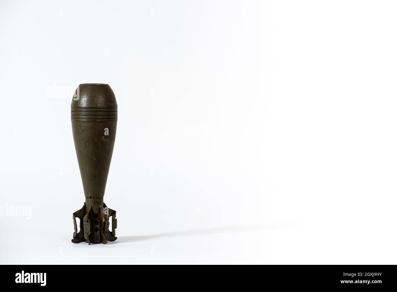 old bomb on white background Stock Photo - Alamy