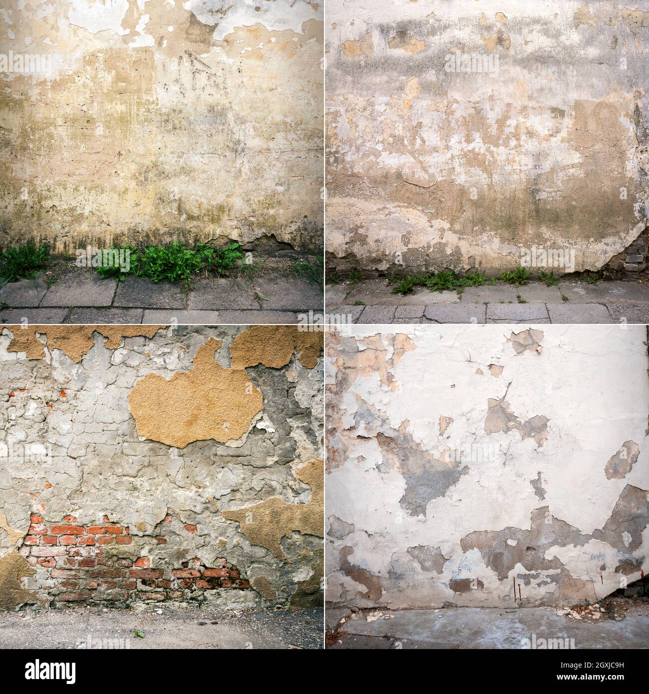 Collection of images with various old plaster wall Stock Photo - Alamy