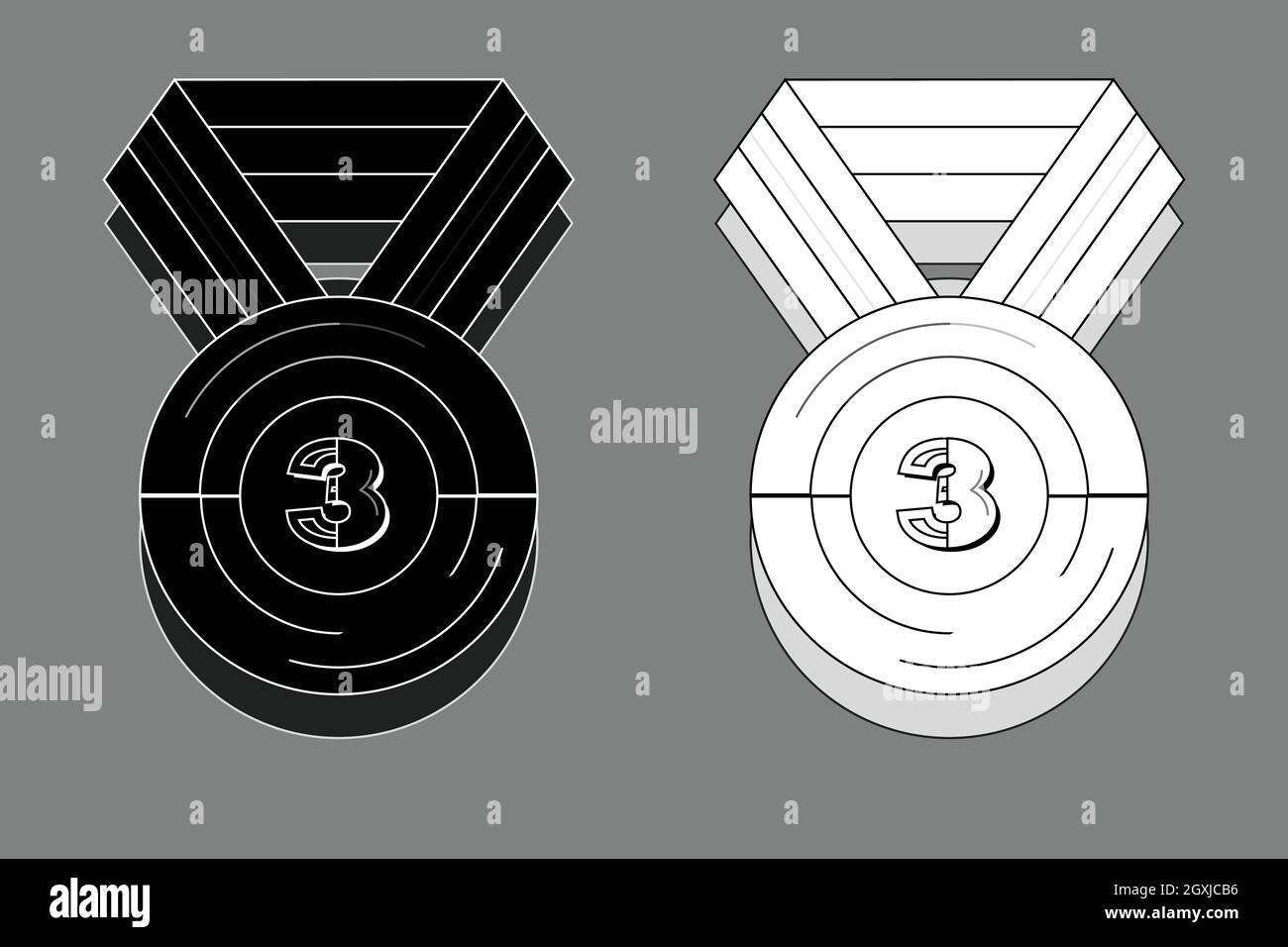 Bronze medal - black and white outline Stock Vector Image & Art - Alamy