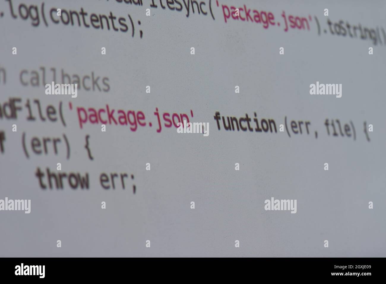 java program code on projector screen at programming class Stock Photo ...