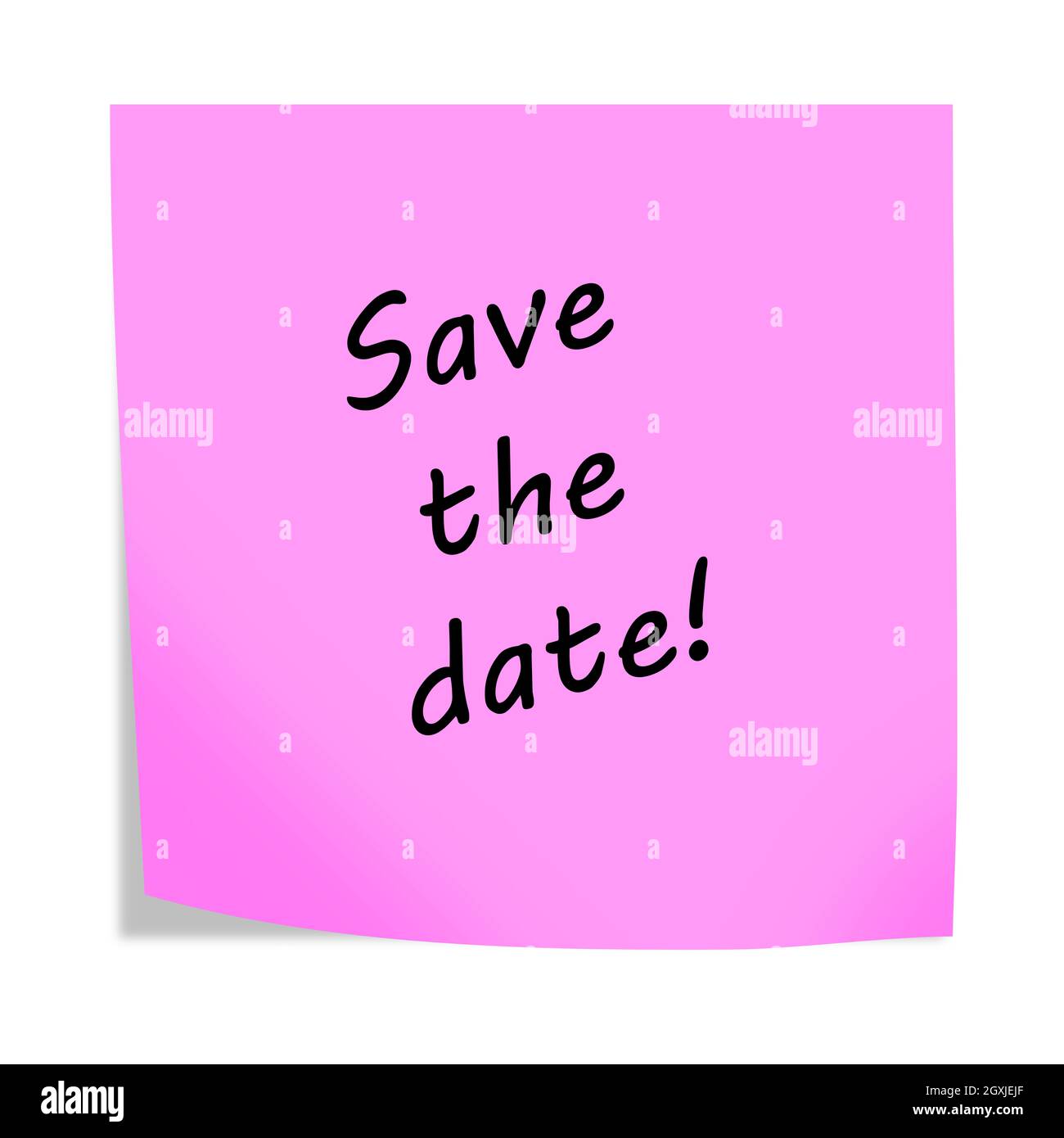 A Save the date 3d illustration post note reminder on white with ...
