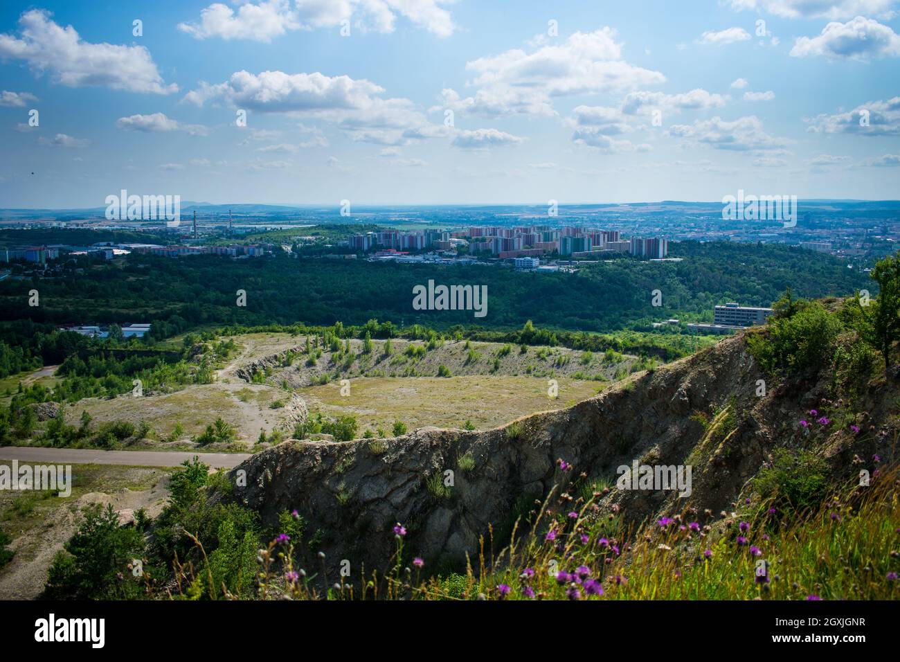 Beautiful city landscape taken in Brno czech republic. Beautiful sky ...
