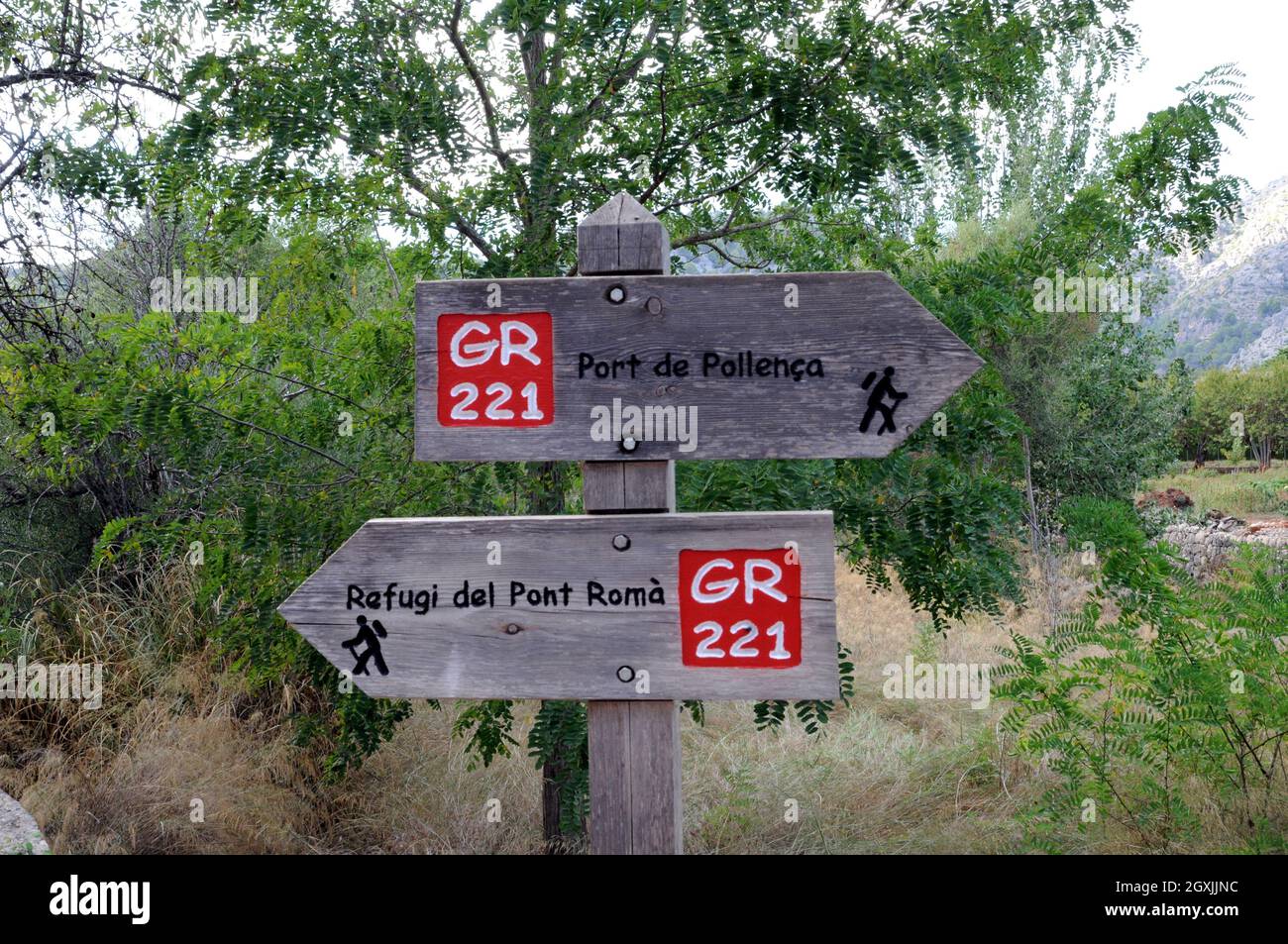 Route indication sign for GR221, a long distance footpath on the ...