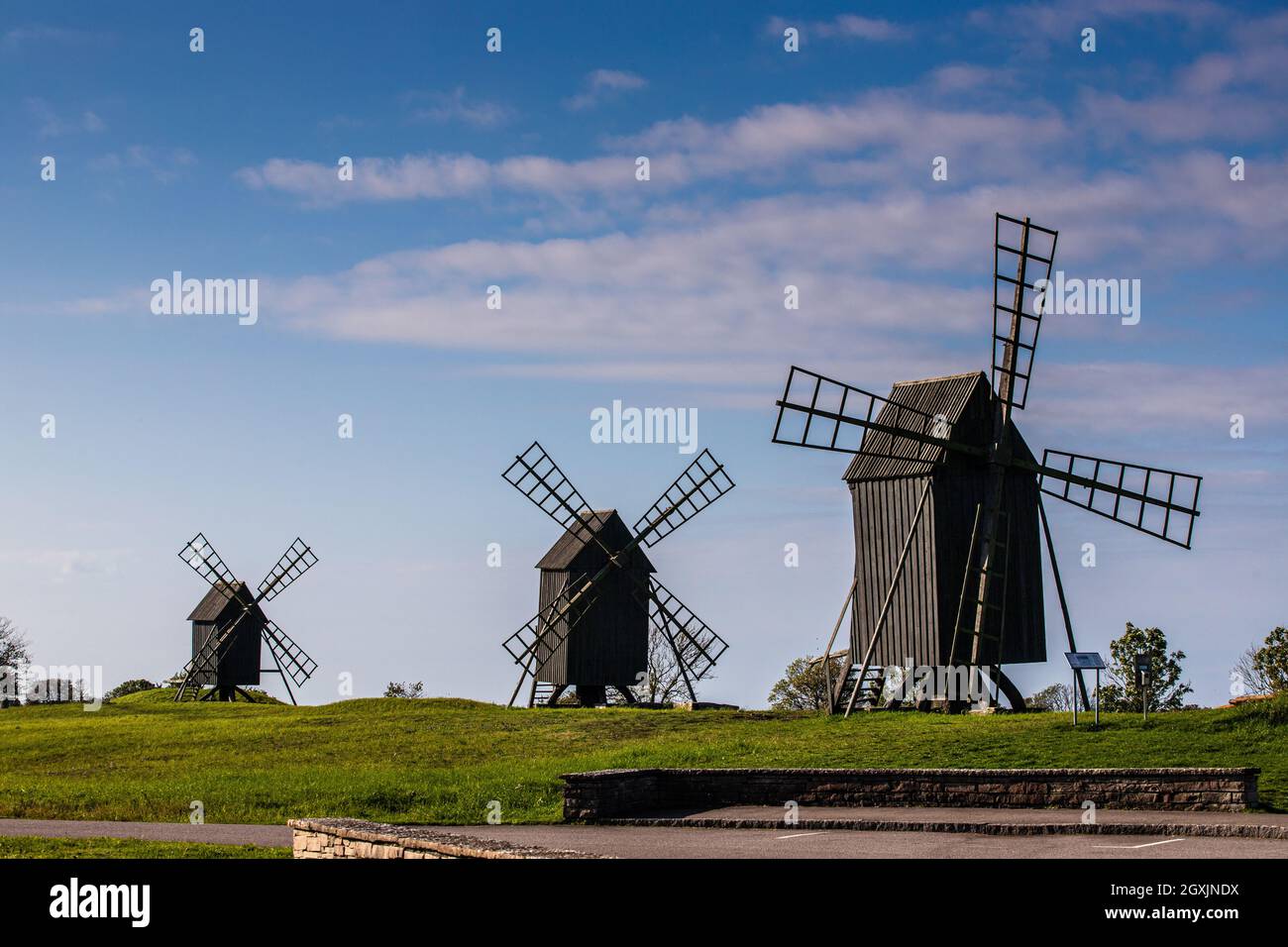 Windmills on island oeland hi-res stock photography and images - Alamy