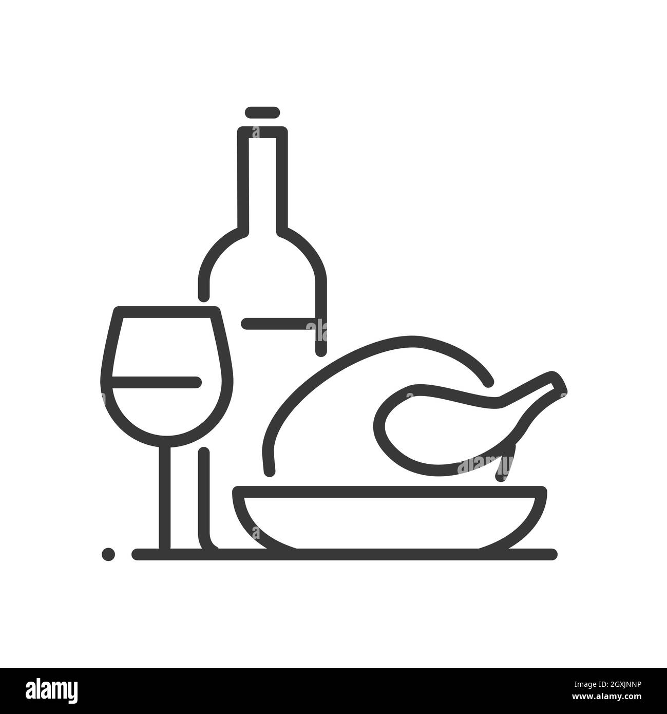 Gourmet food - vector line design single isolated icon on white ...