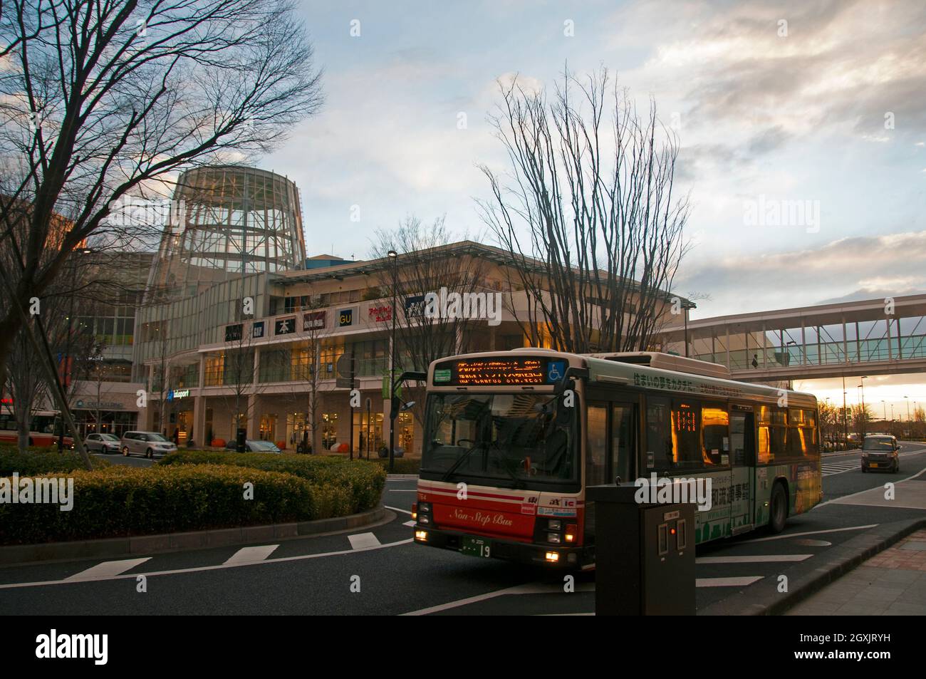 Bus stops close to a shopping mall, Kashiwa, Japan Stock Photo - Alamy