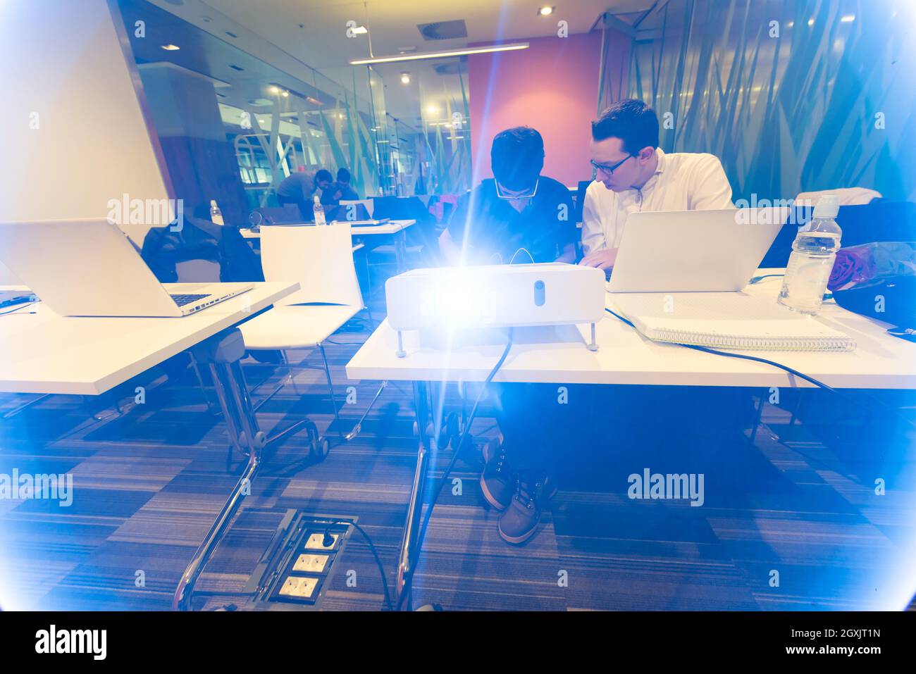 it students in computer science classroom working together on project ...