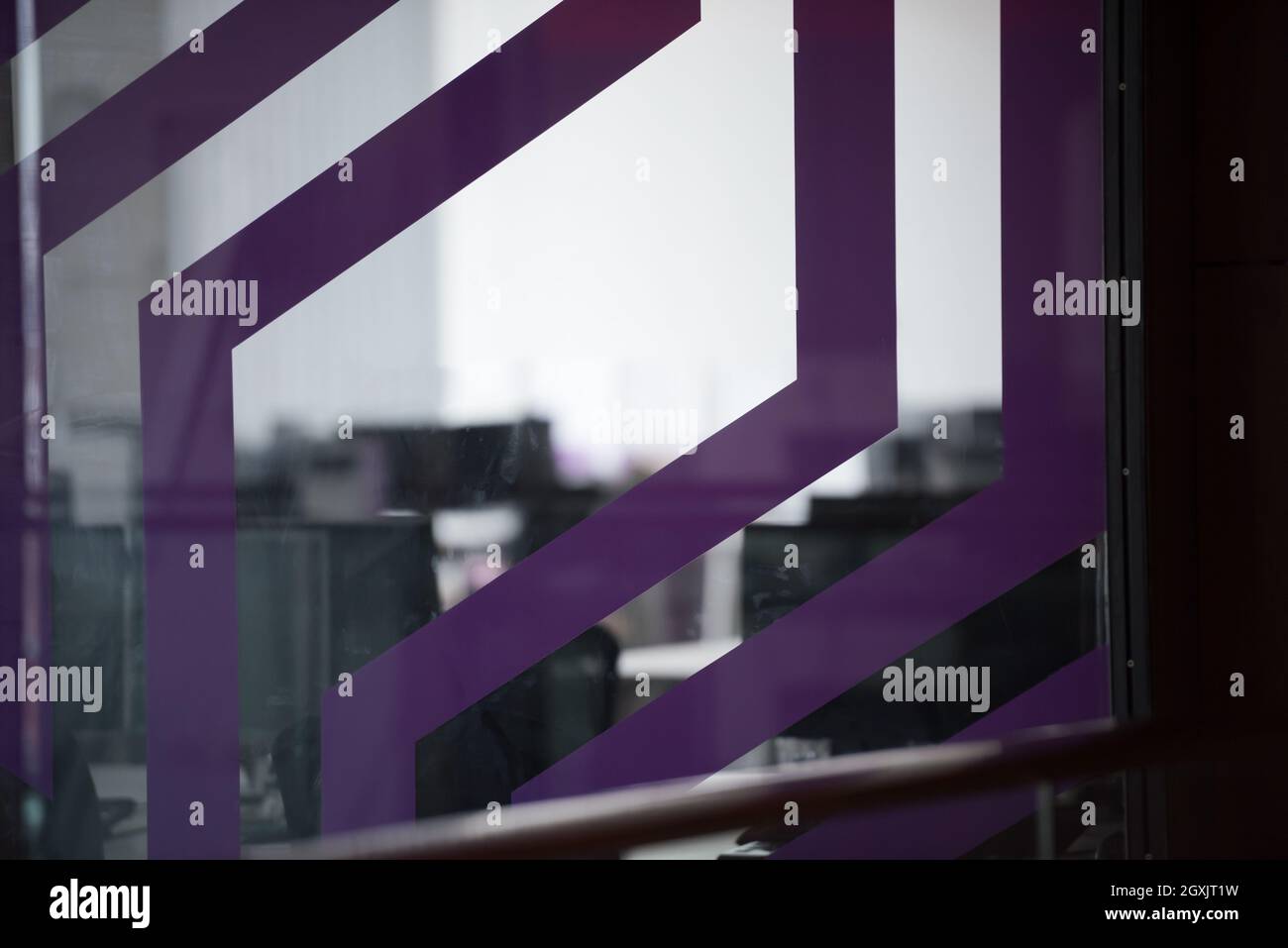 empty startup office interior with modern computers and dual screen ...