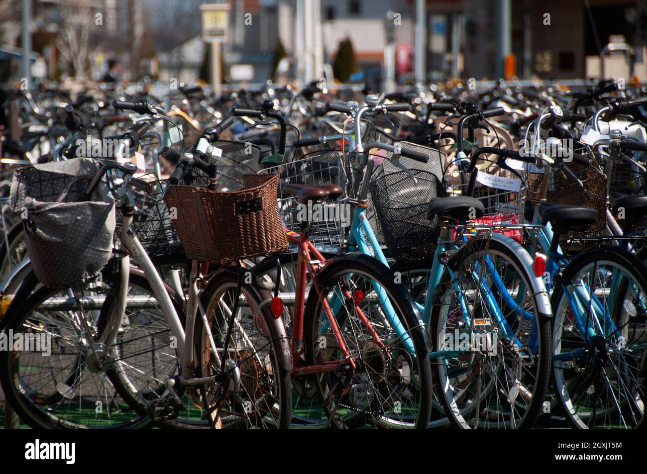 Bike parking, Kashiwa, Japan Stock Photo - Alamy