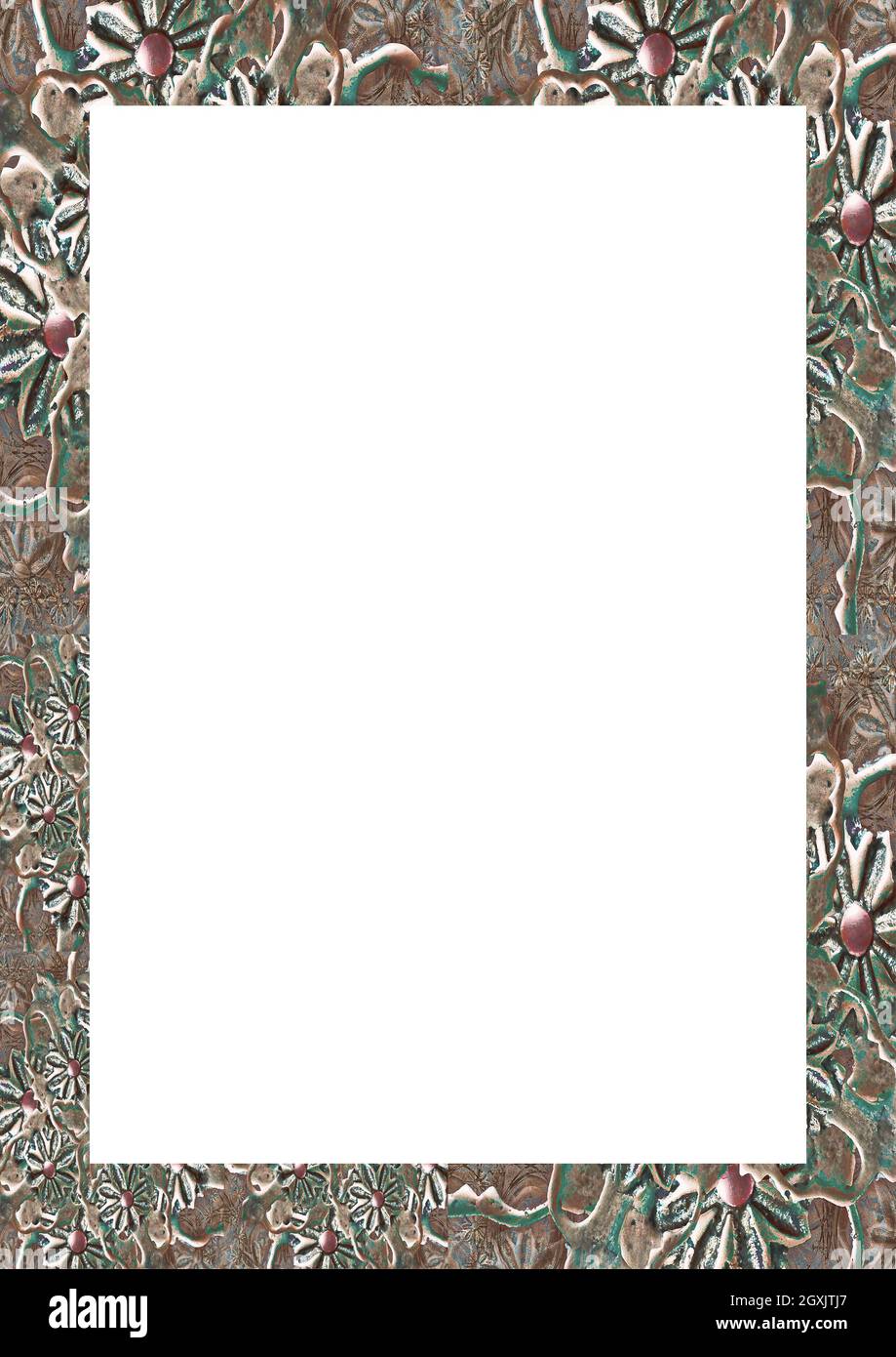 White frame background with decorated design borders Stock Photo - Alamy