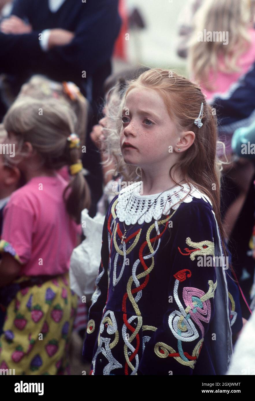 red hair Irish dancing competitor, Ardara Show, Donegal, 1990s Stock ...
