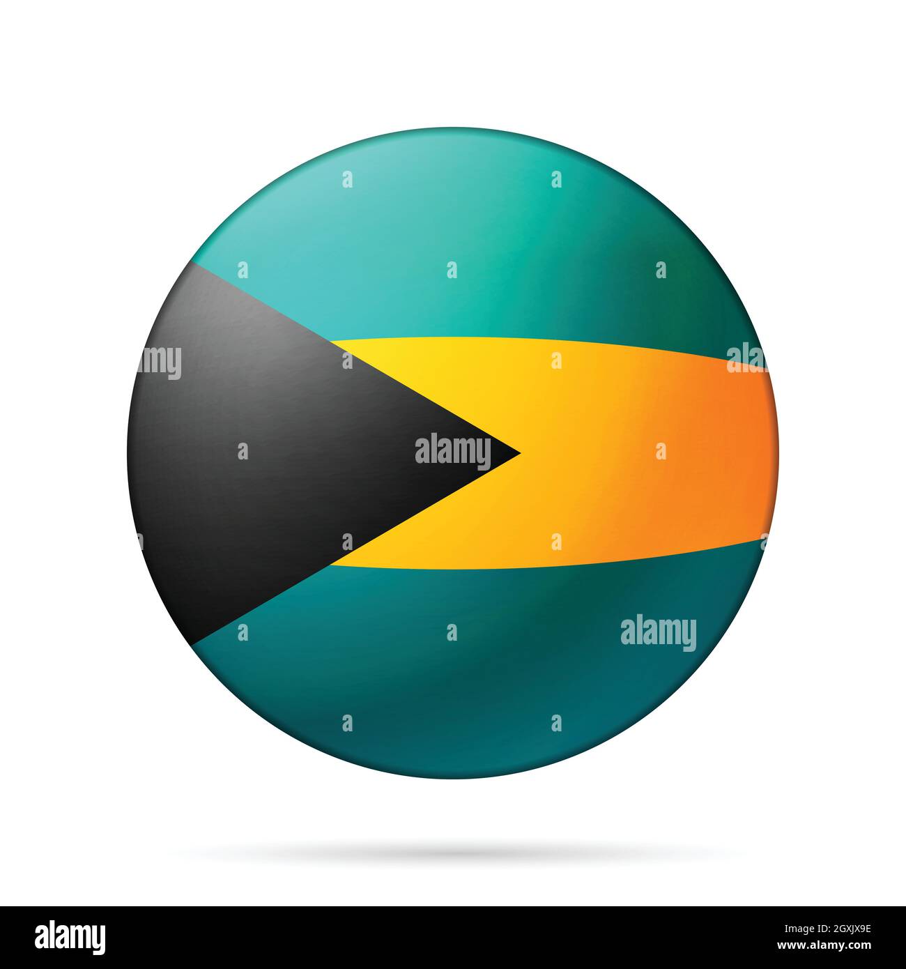 Glass light ball with flag of Bahamas. Round sphere, template icon ...