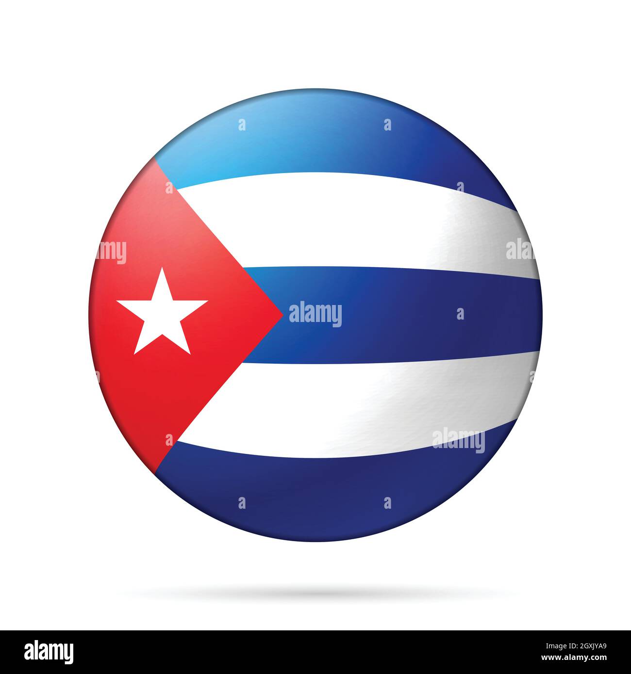 Glass light ball with flag of Cuba. Round sphere, template icon. Cuban ...