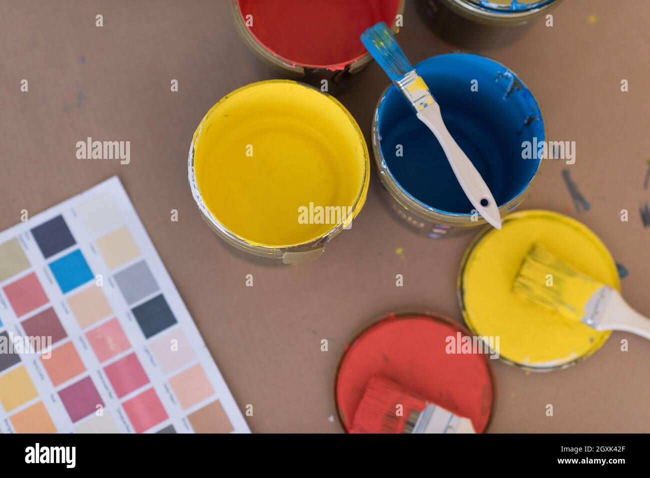 prepared color for painting the wall Stock Photo - Alamy