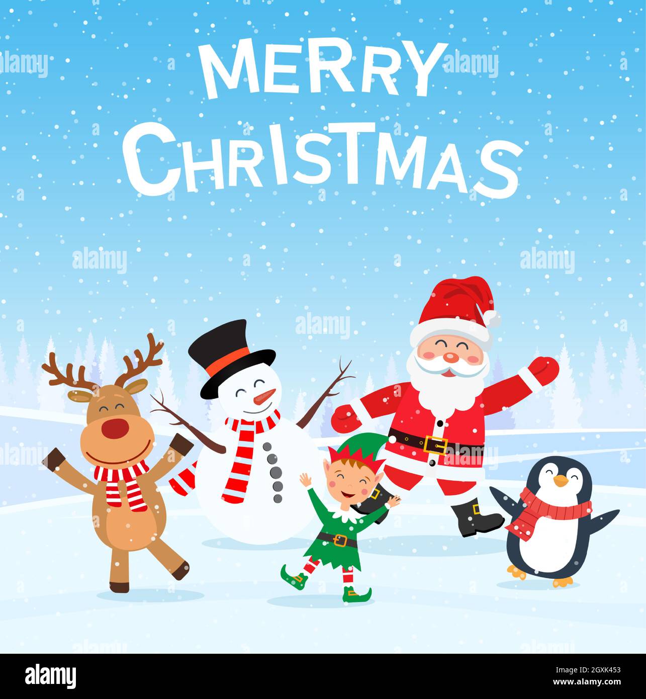 Merry christmas penguin animal Stock Vector Images - Alamy