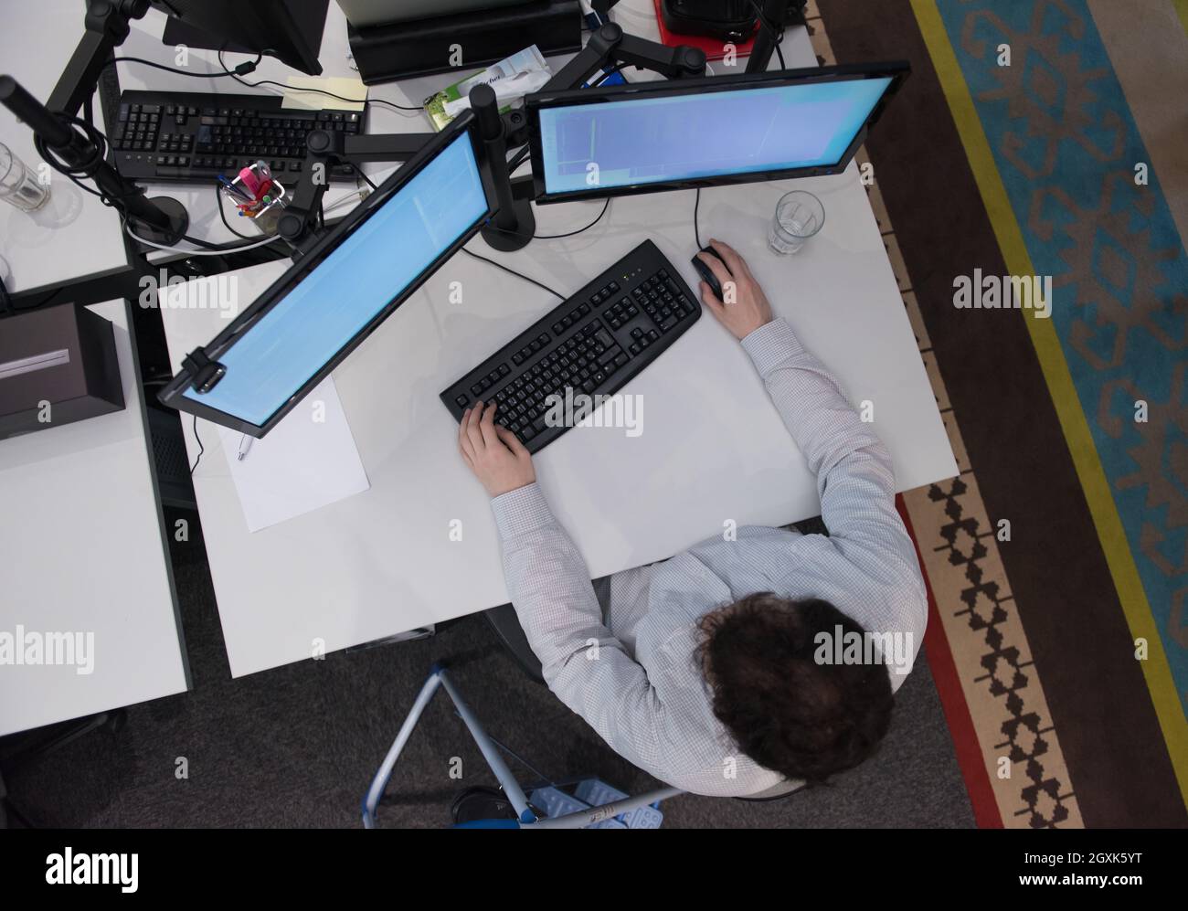 Top View Of Software Developer Writing Programming Code On Computer 3937