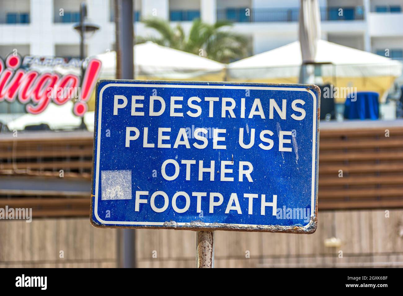 “Pedestrians please use other footpath” - road sign somewhere in Malta ...