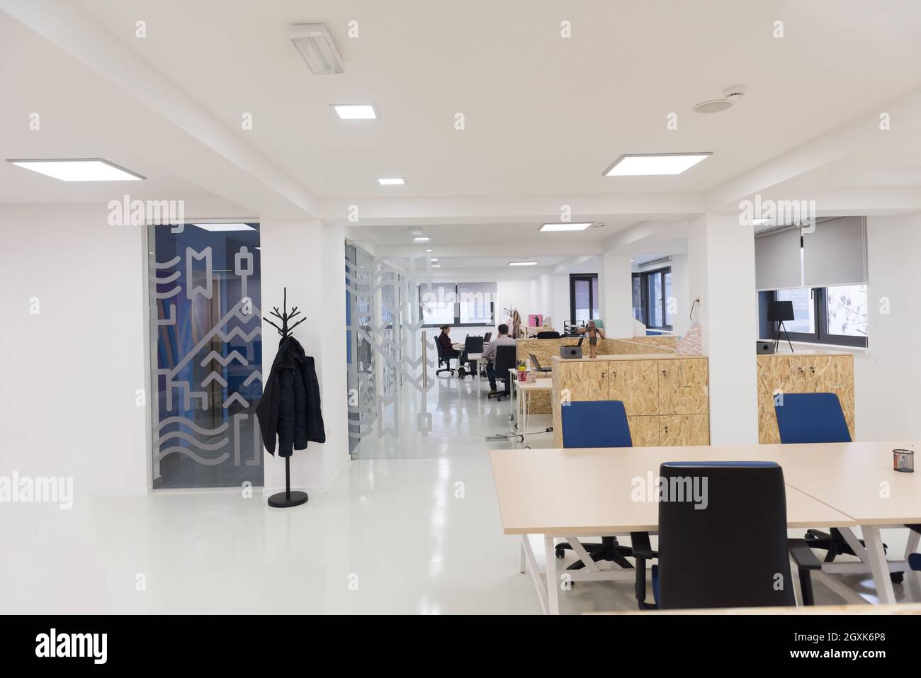 empty startup business office interior with modern computers and furniture Stock Photo - Alamy