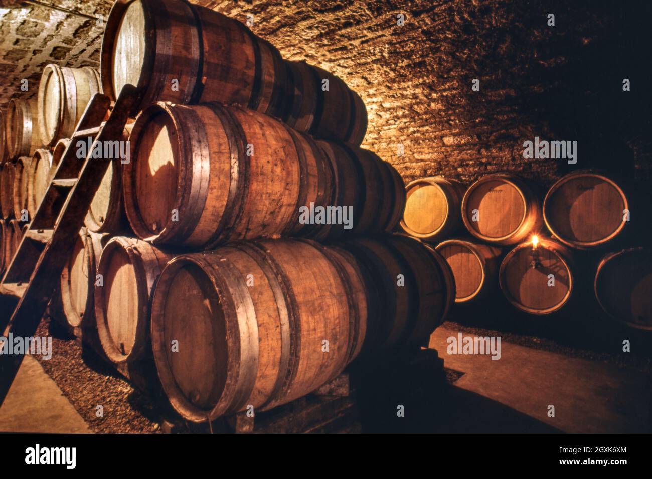 Wine barrels red burgundy wine barrique ageing hi-res stock photography ...