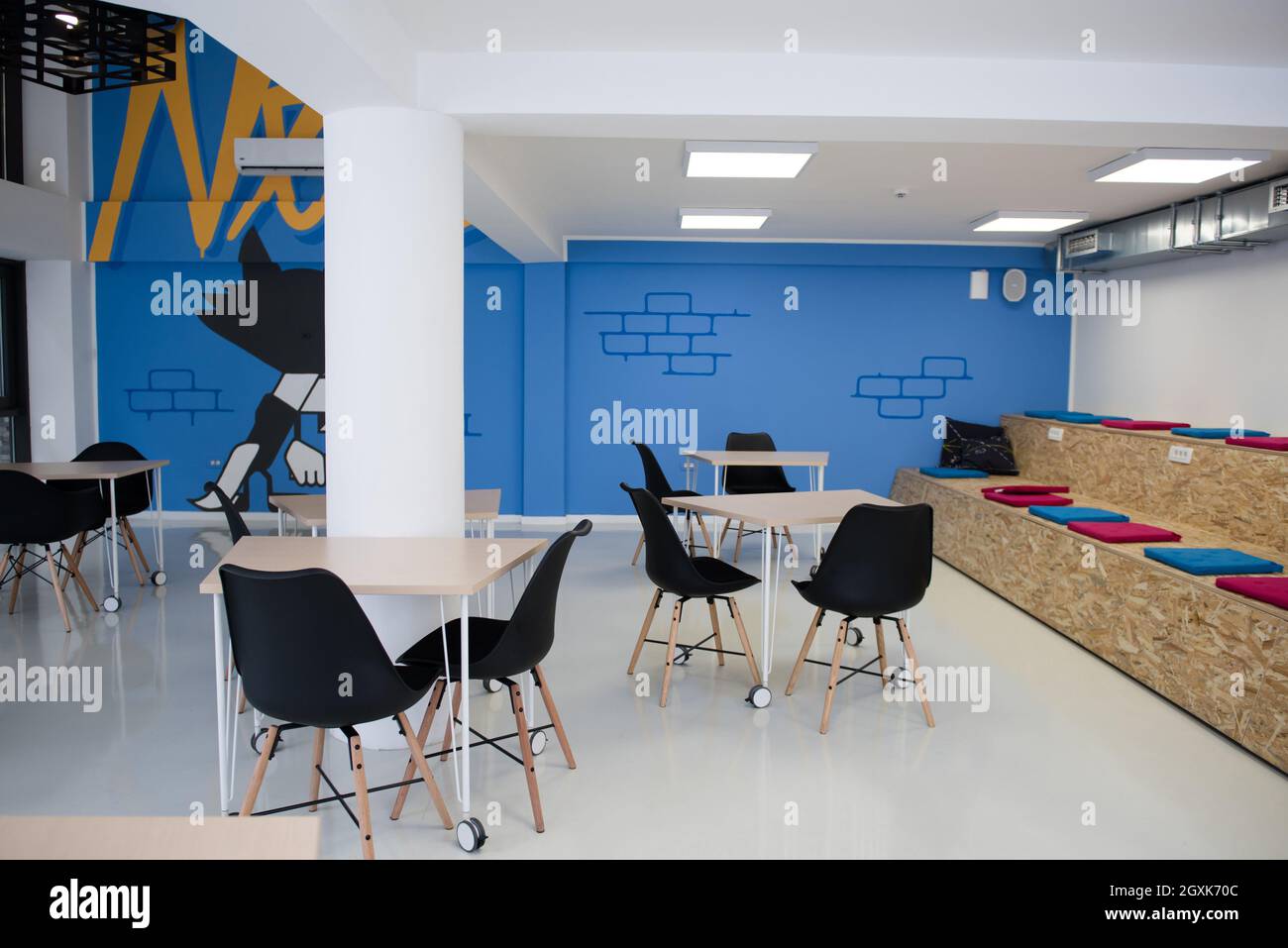 startup business office interior details, bright modern working space ...