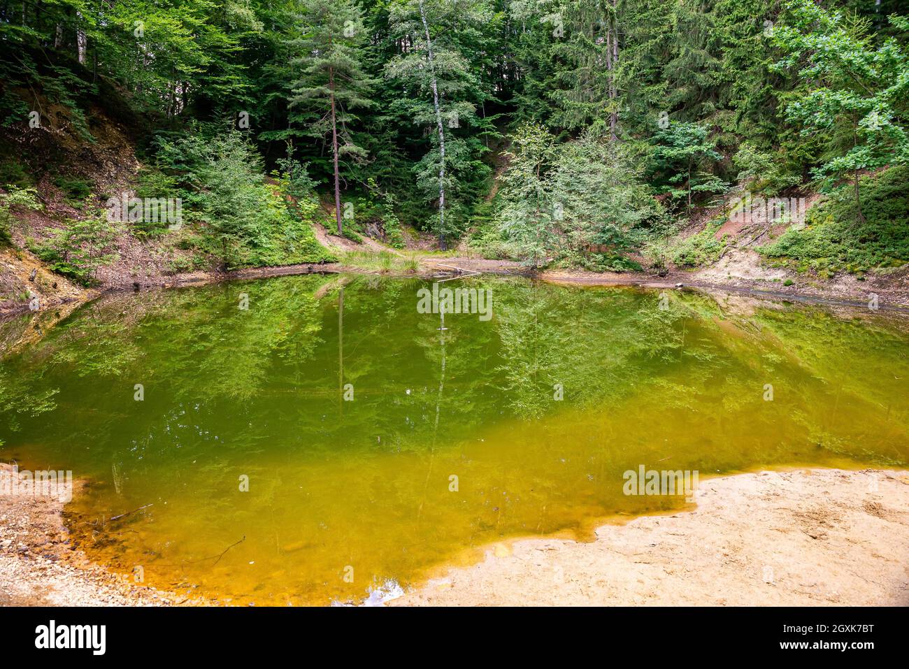 Colored lakes - Kolorowa jeziorka - in Poland in Summer - Yellow lake ...