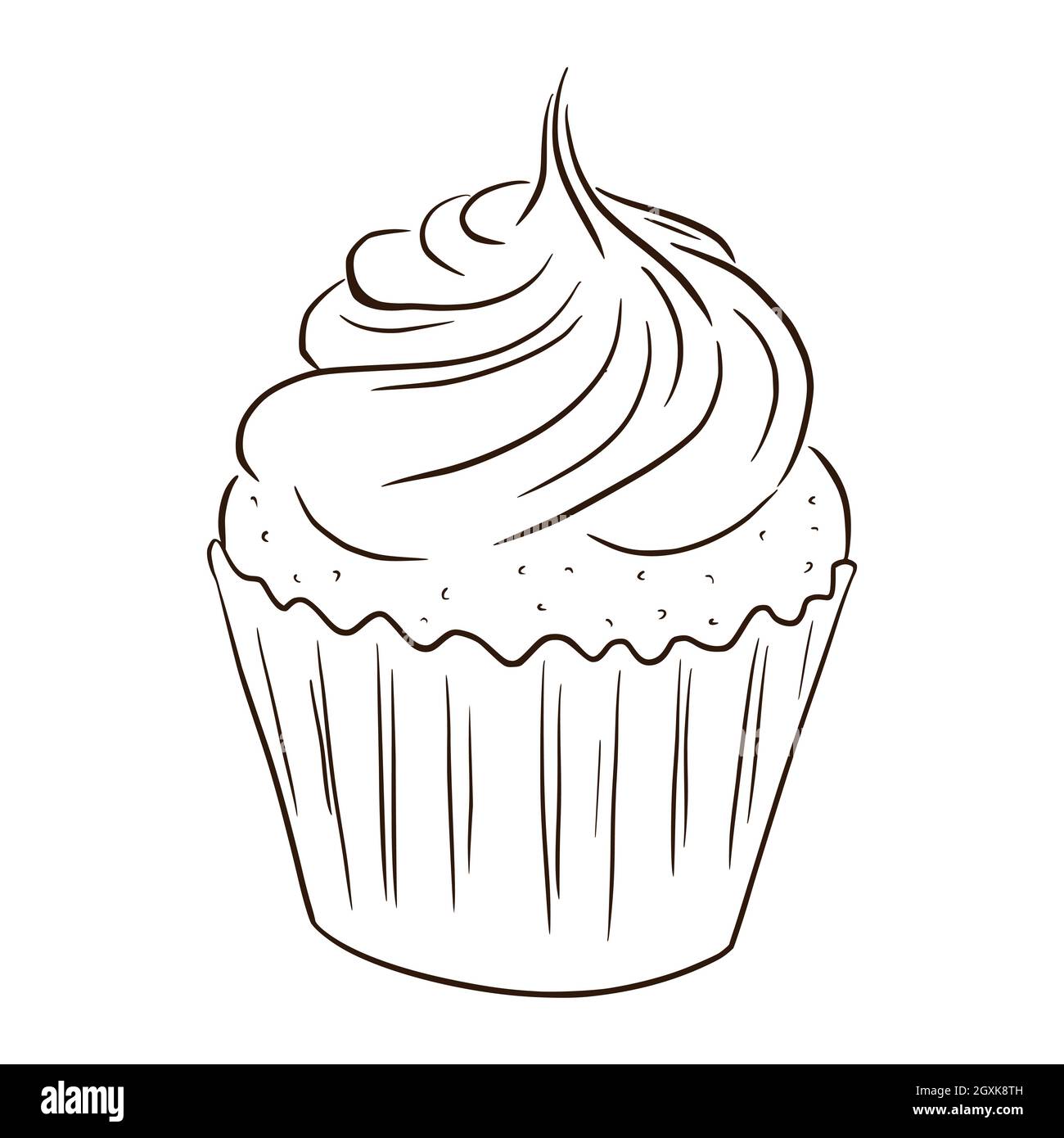 Cupcake Outline Sketch