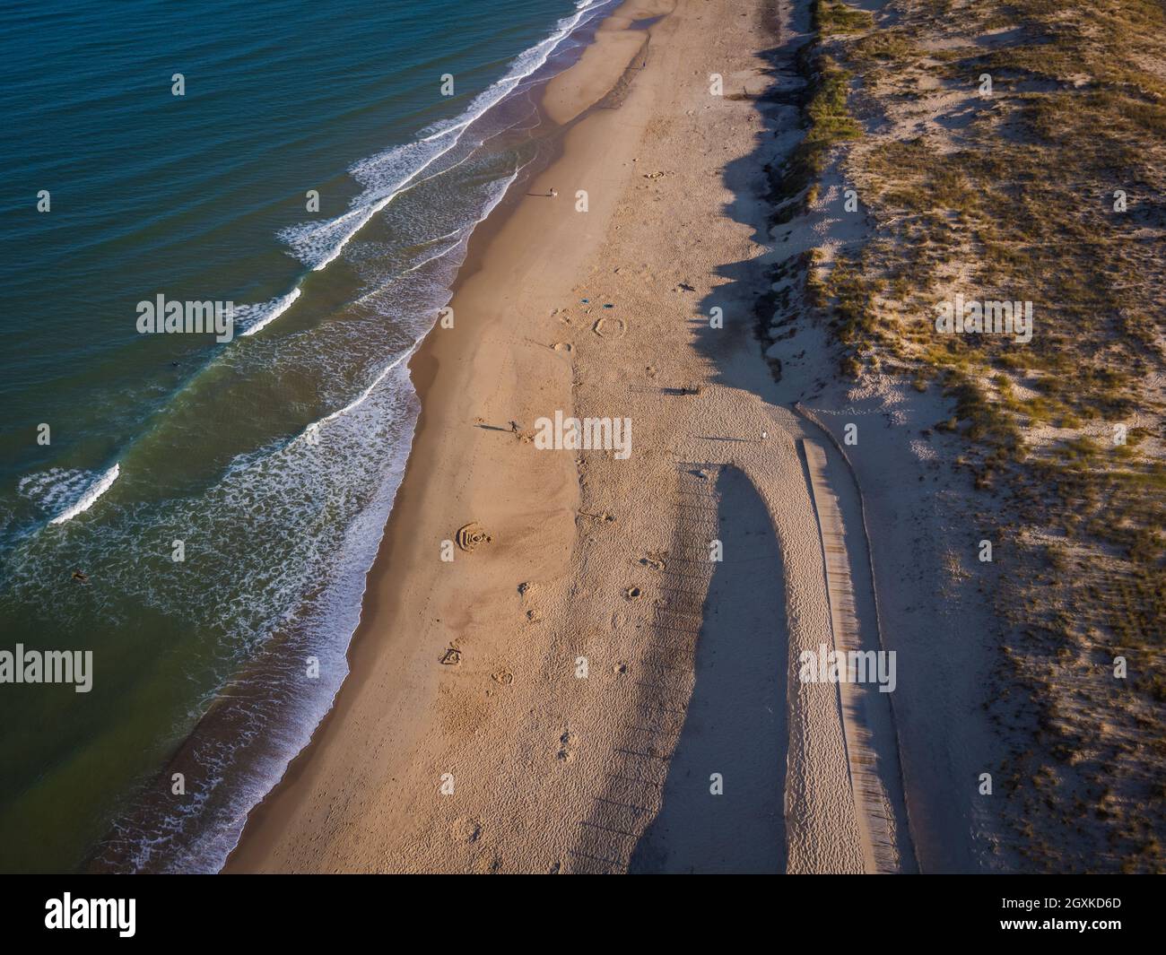 Aerial top view of the atlantic coast near Montalivet Stock Photo - Alamy