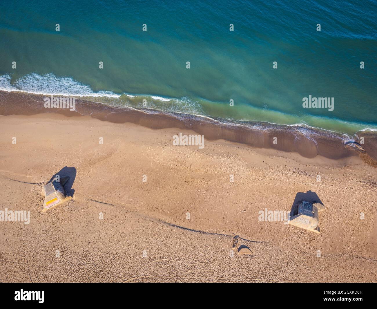 Aerial top view of the atlantic coast near Montalivet Stock Photo - Alamy