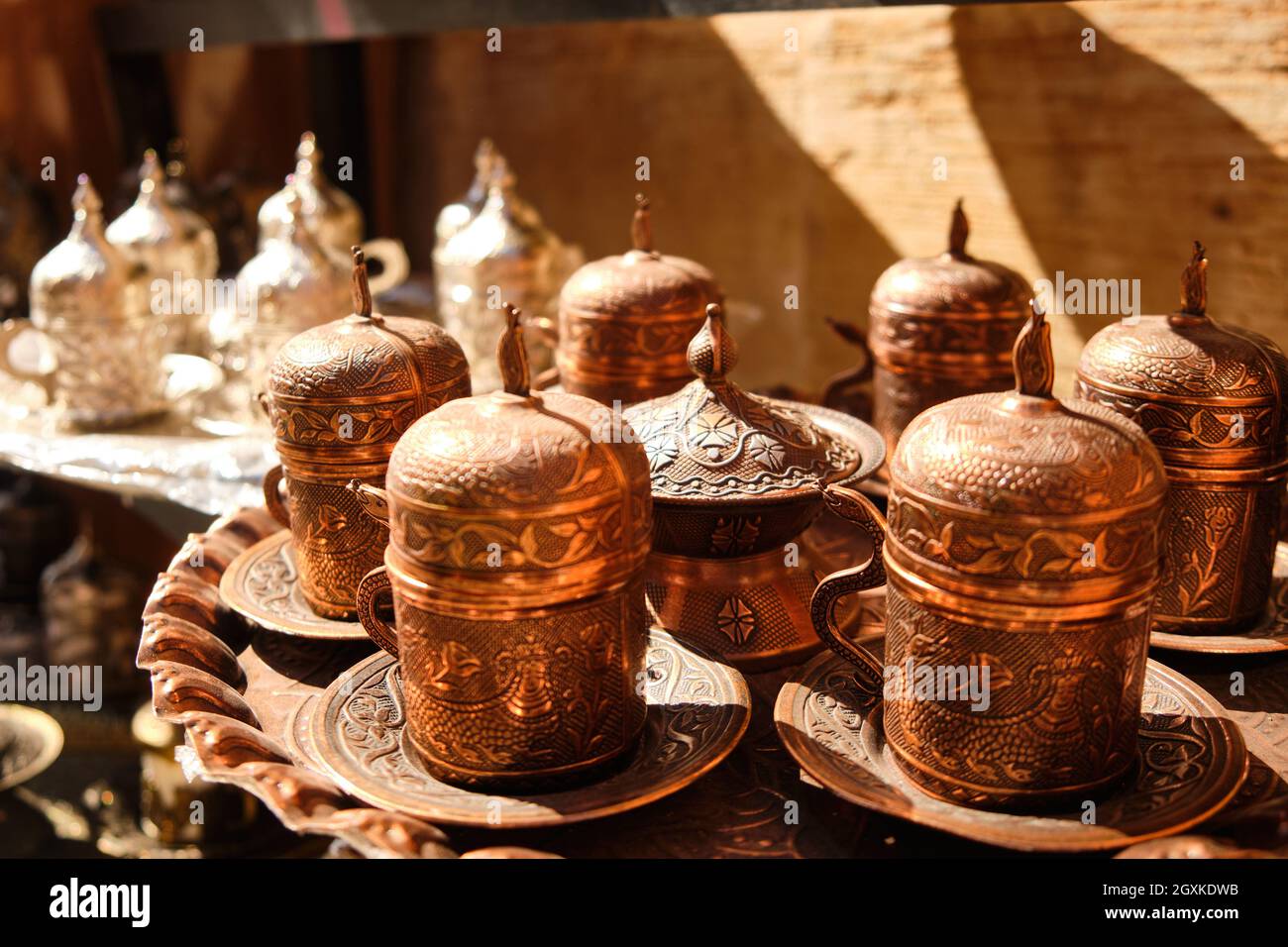 Traditional middle-eastern tea set Stock Photo - Alamy