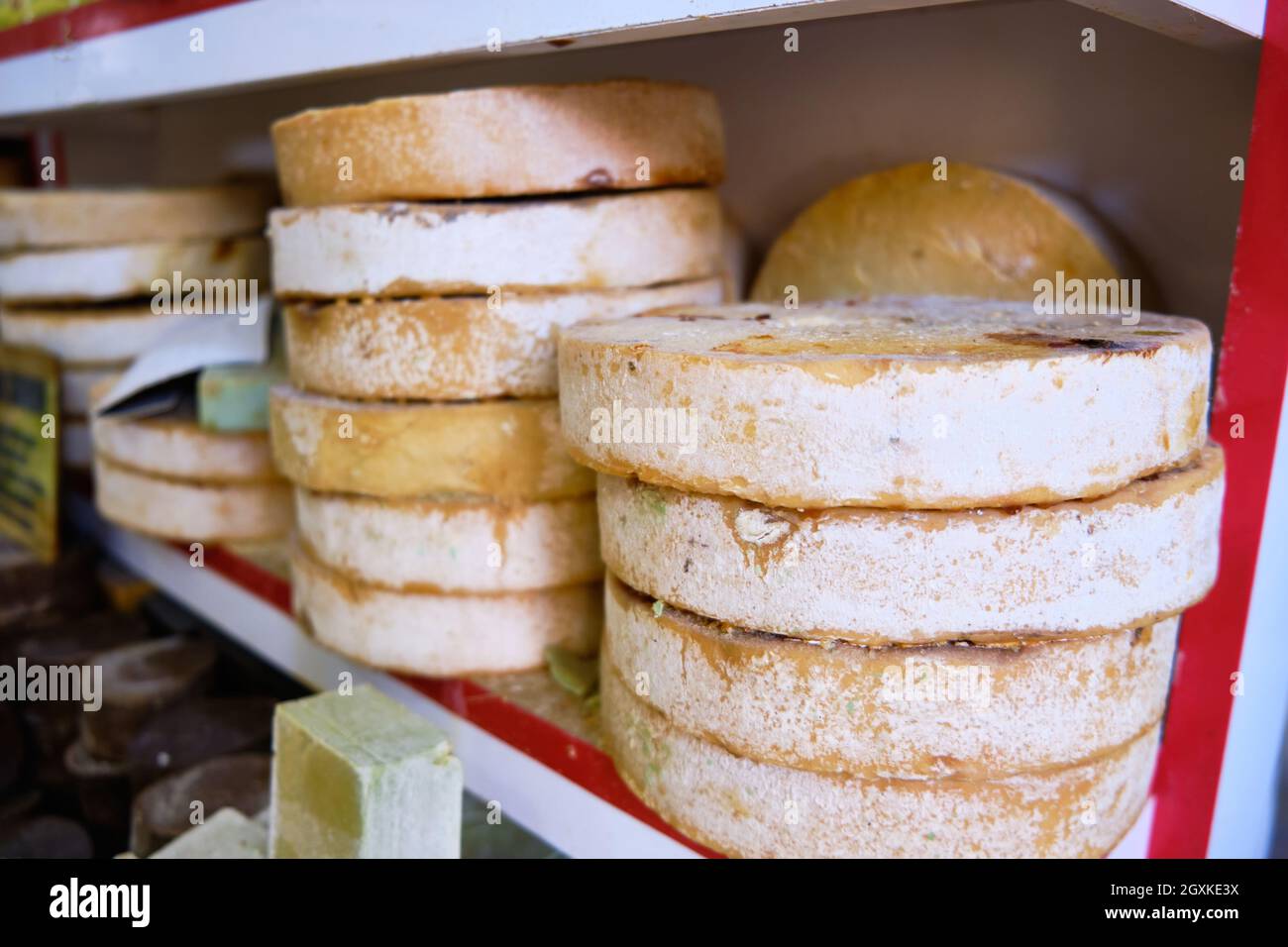 Craft soap bars at store counter Stock Photo - Alamy