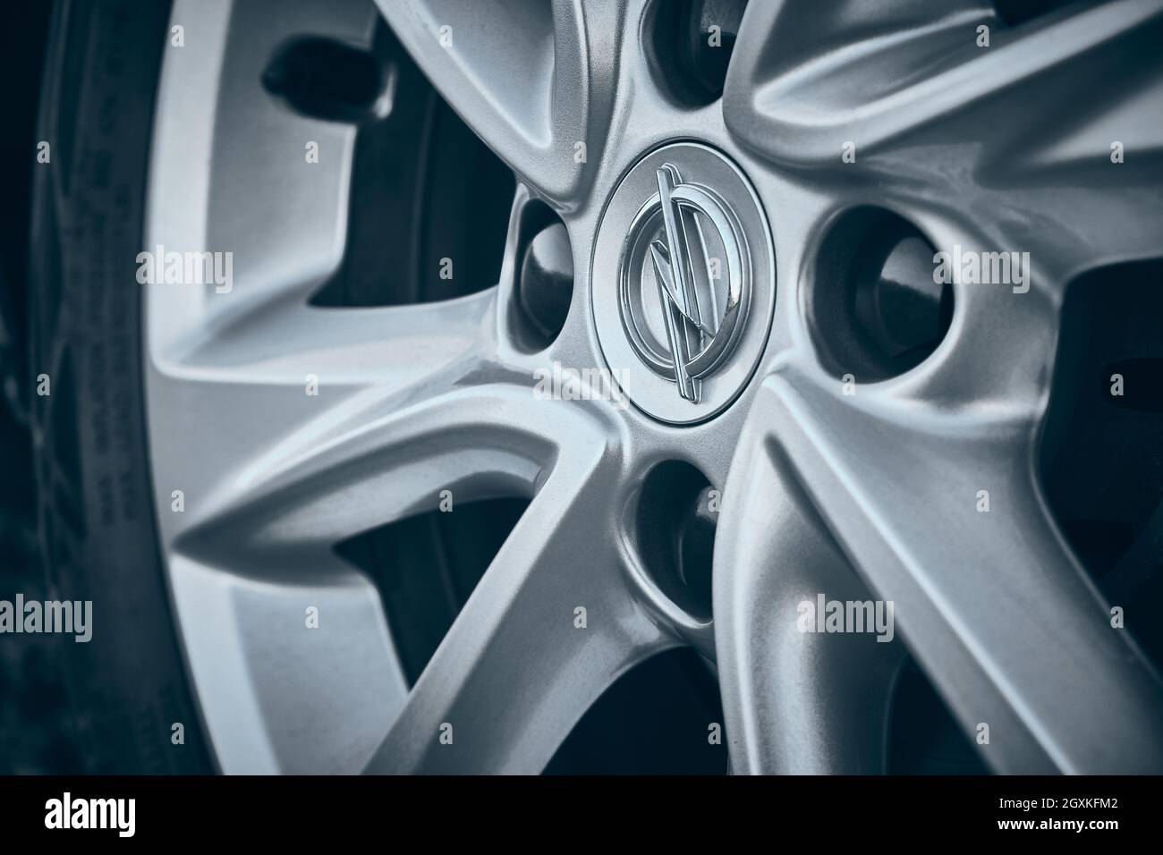 Opel Corsa light alloy wheels Stock Photo - Alamy
