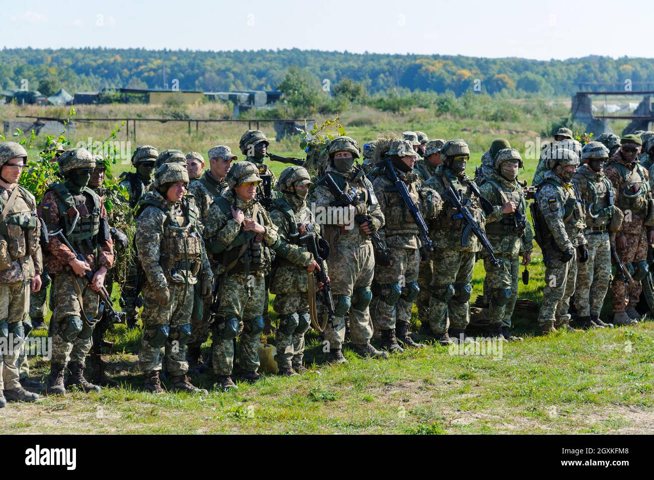 Ukrainian military seen during the international military exercises ...