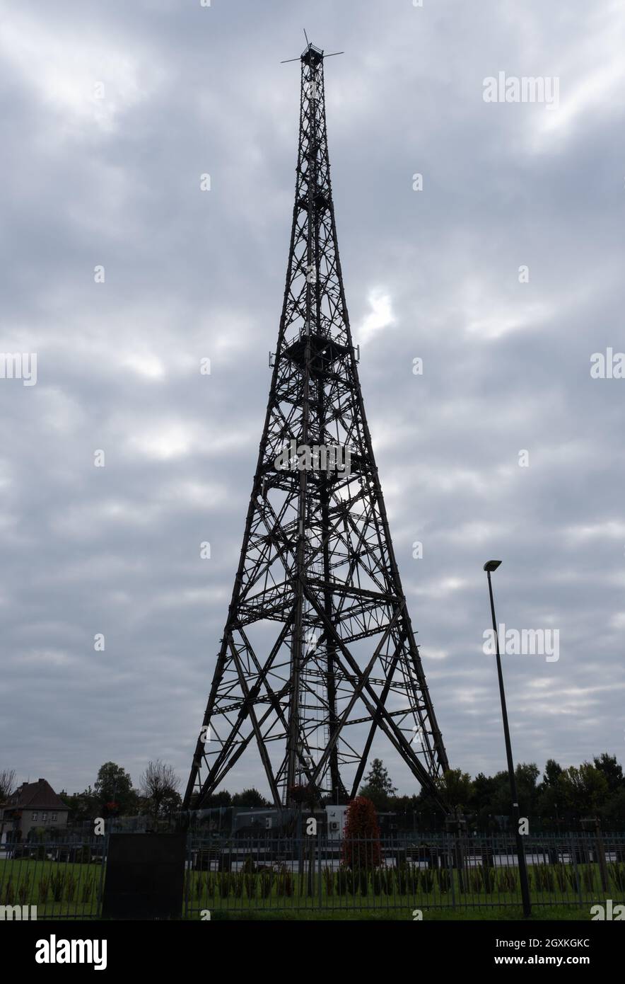 Gliwice, Poland - September 25, 2021. Gliwice radio tower and station ...